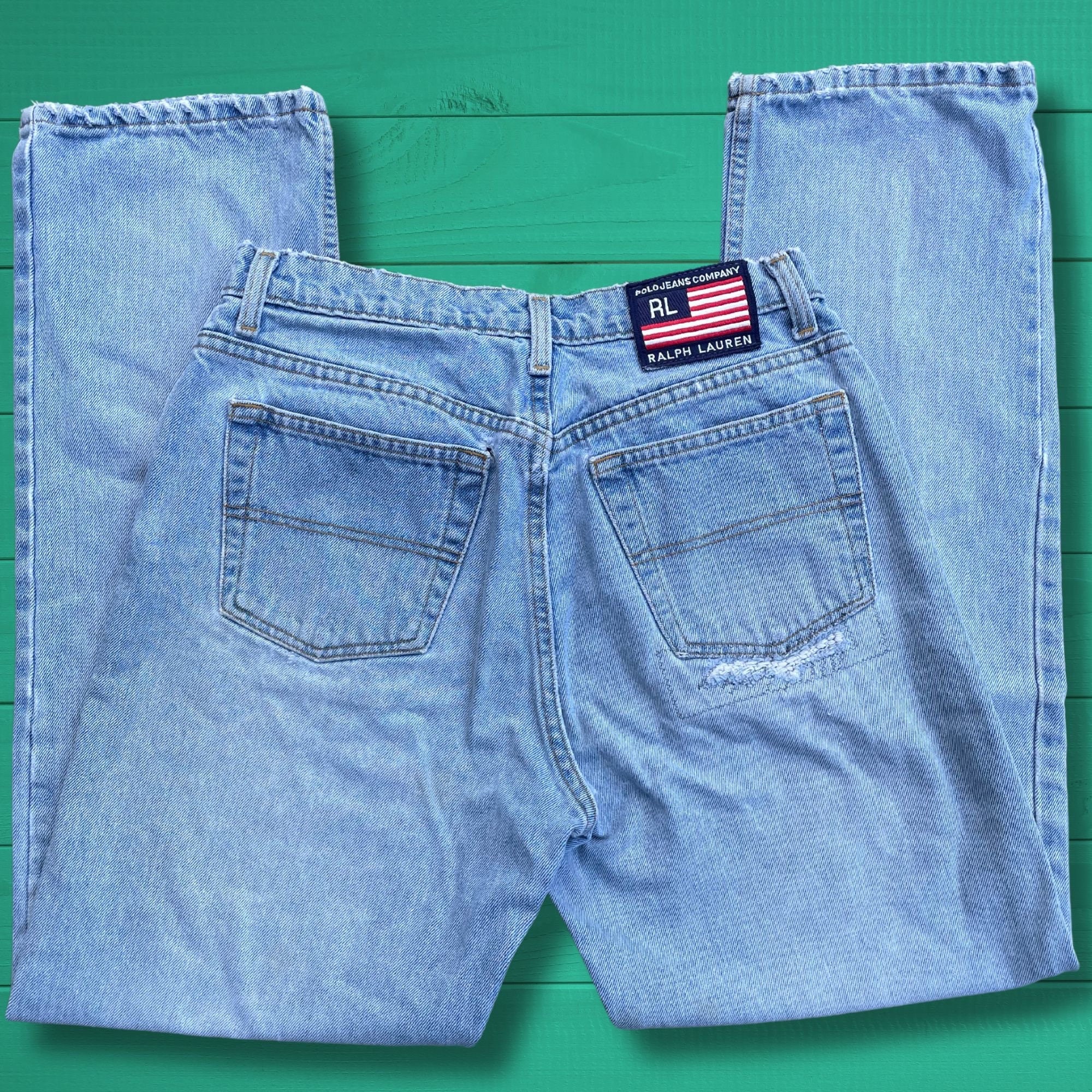 Polo Ralph Lauren 29W Womens Vintage Blue Jeans, High Waist Rise 90s ...