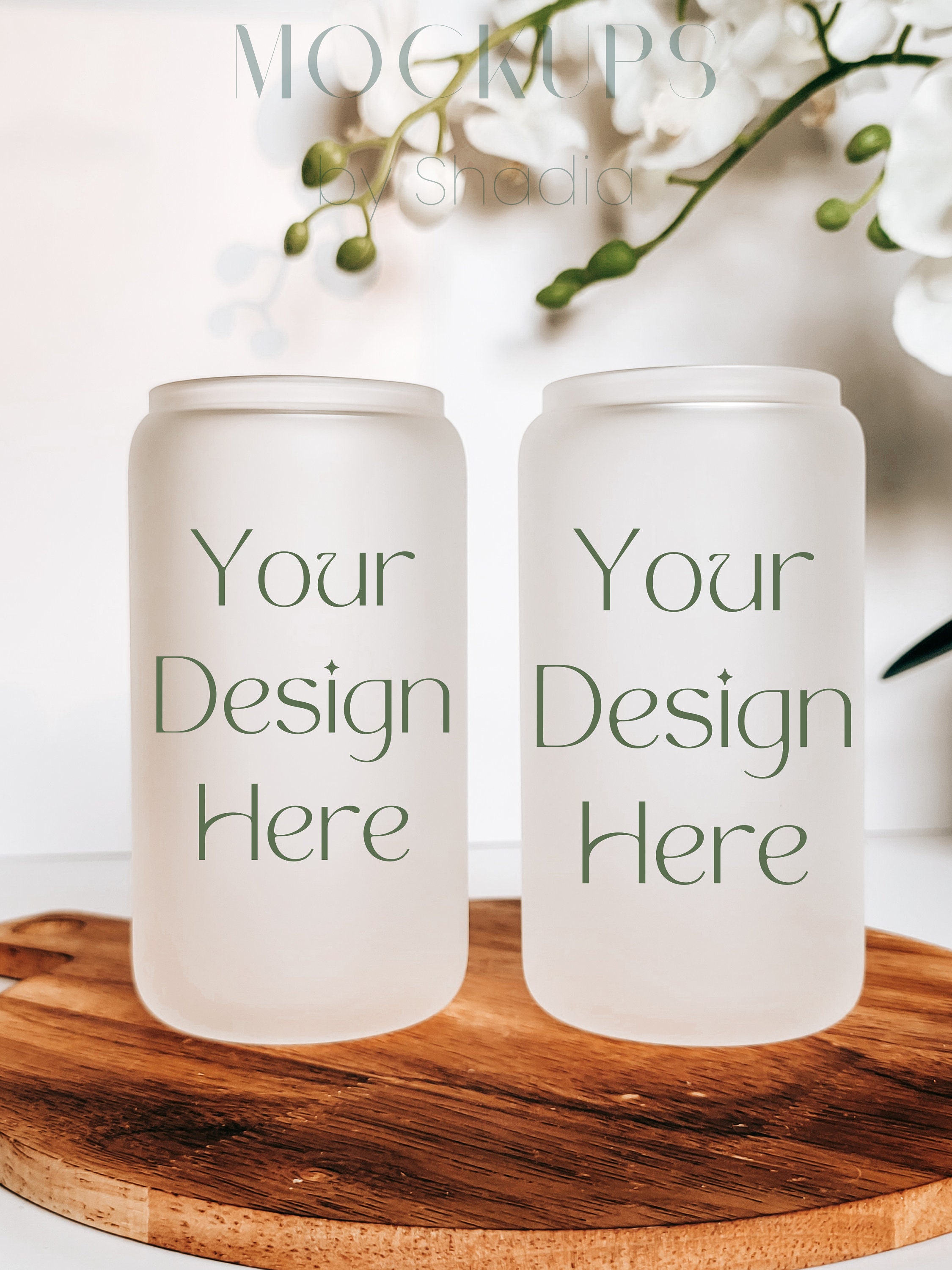 Glass Can Cup Mockup 16oz Add Your Own Design Cup Mocks Beer Can ...