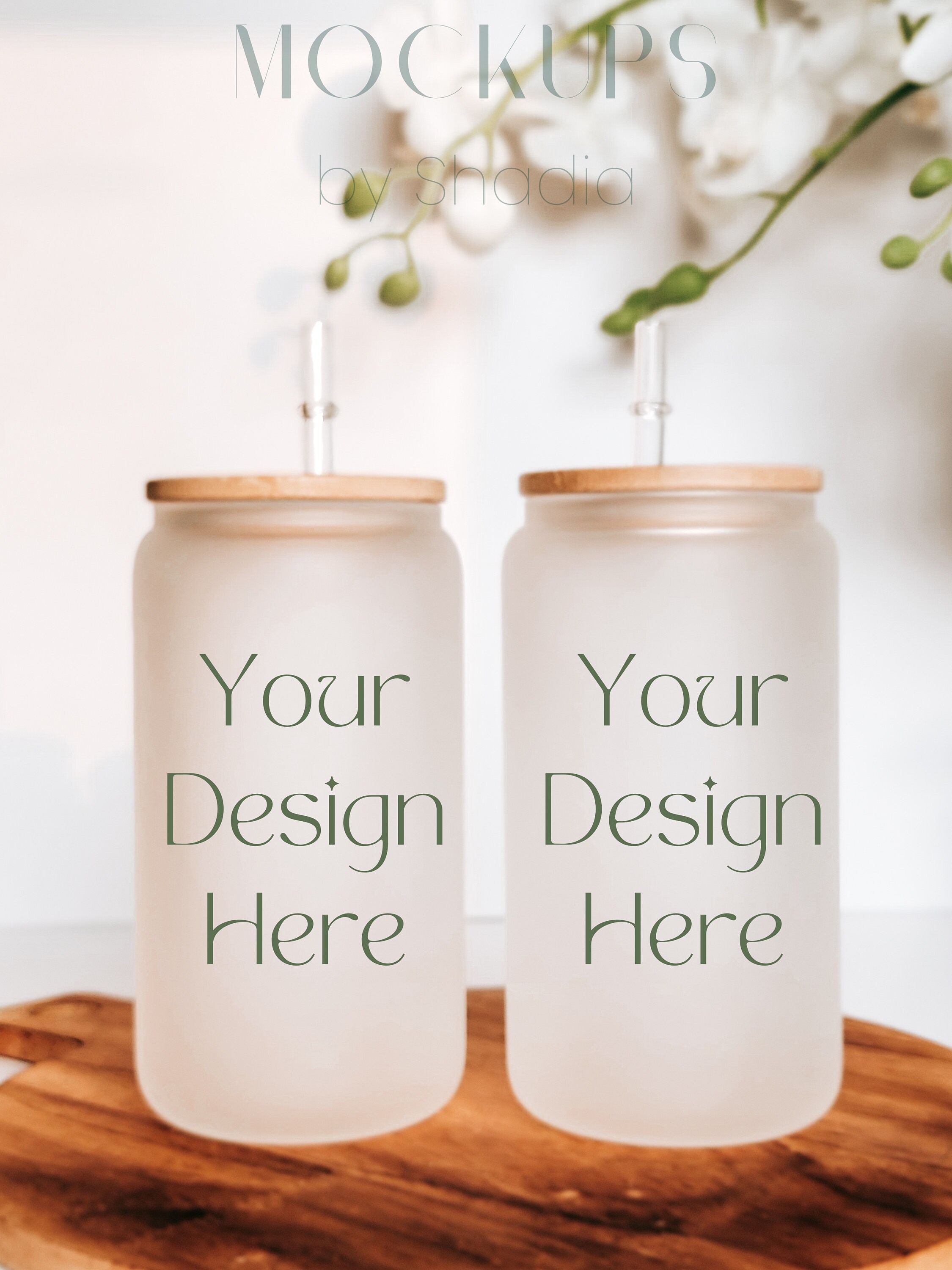 Glass Can Cup Mockup 16oz Add Your Own Design Cup Mocks Beer Can ...