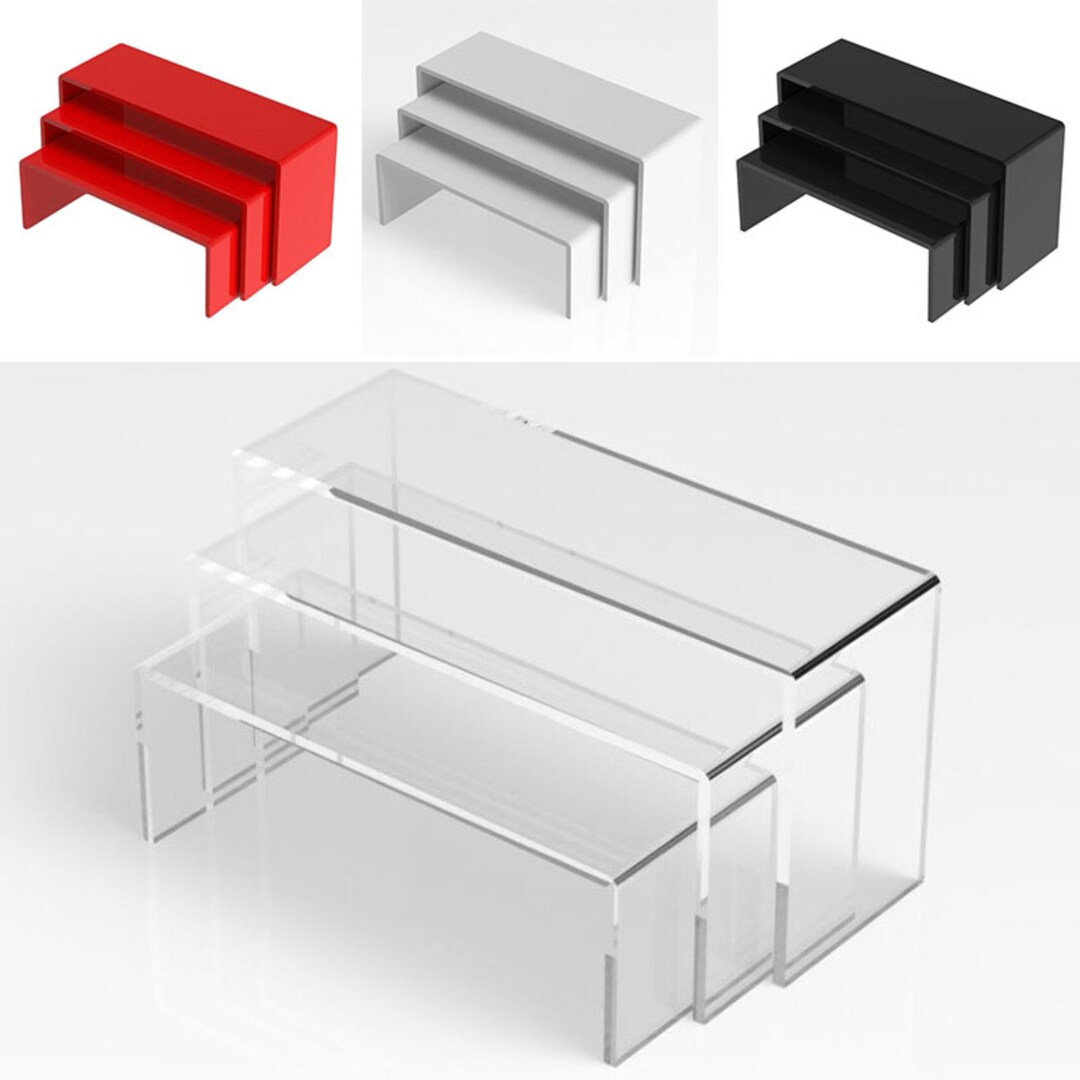 3pcs Clear Acrylic Stand, Storage Rack Shelf, Display Stand, Jewelry ...