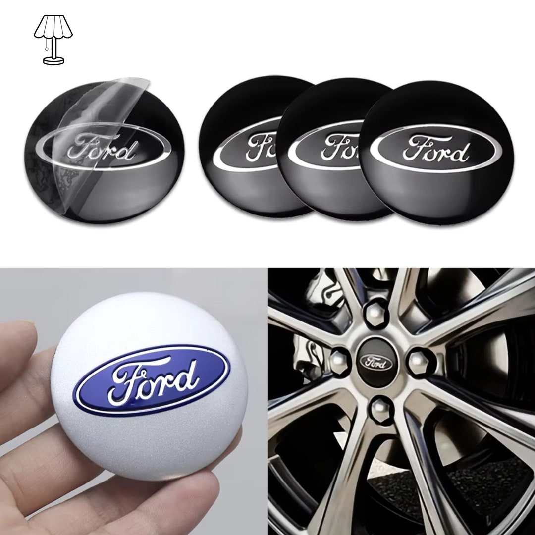Black Emblem Set of 4, Wheel Center Cap Stickers, Domed Silicone ...