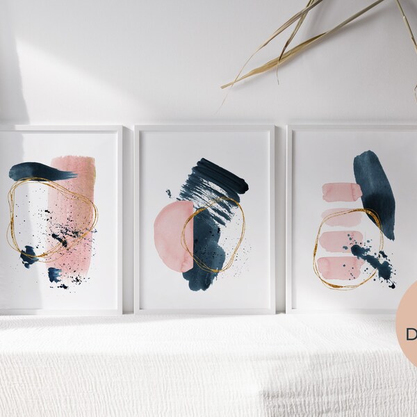 Navy Blush Gold - Etsy