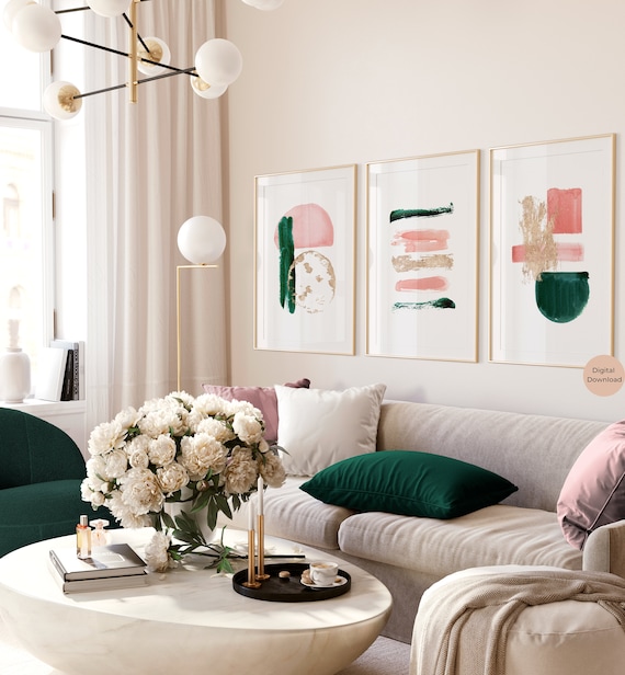 Modern emerald green living room store