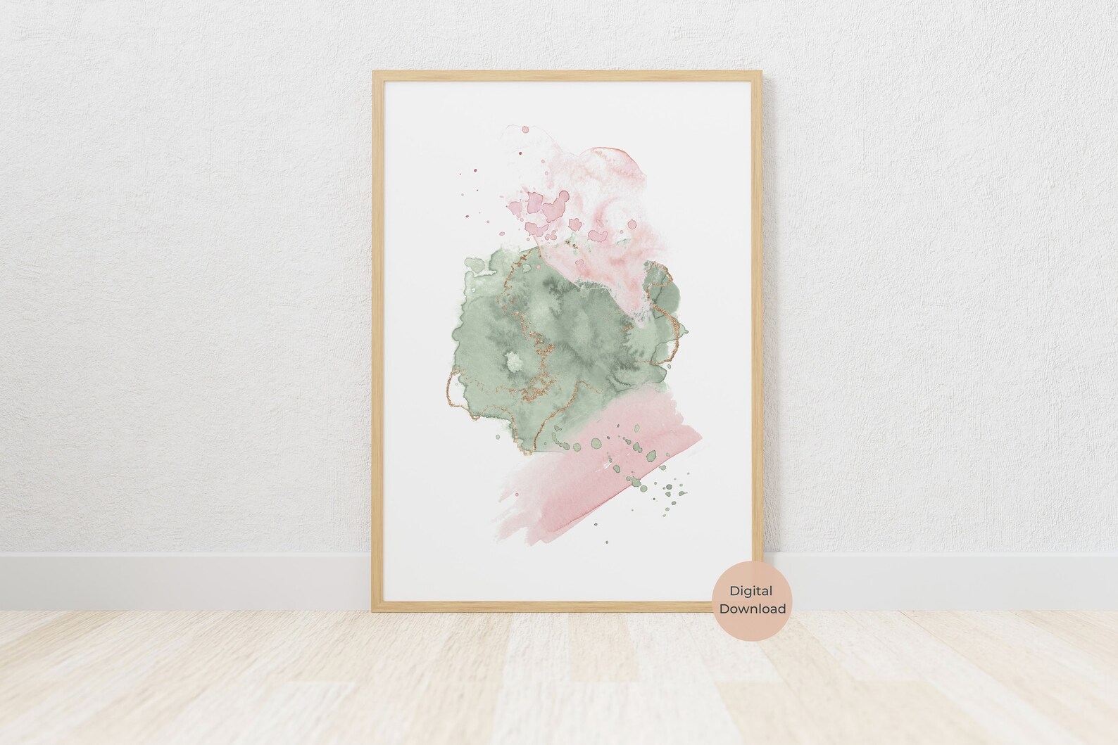 Sage Green and Pink Abstract Wall Art Set of 3 Blush Pink - Etsy