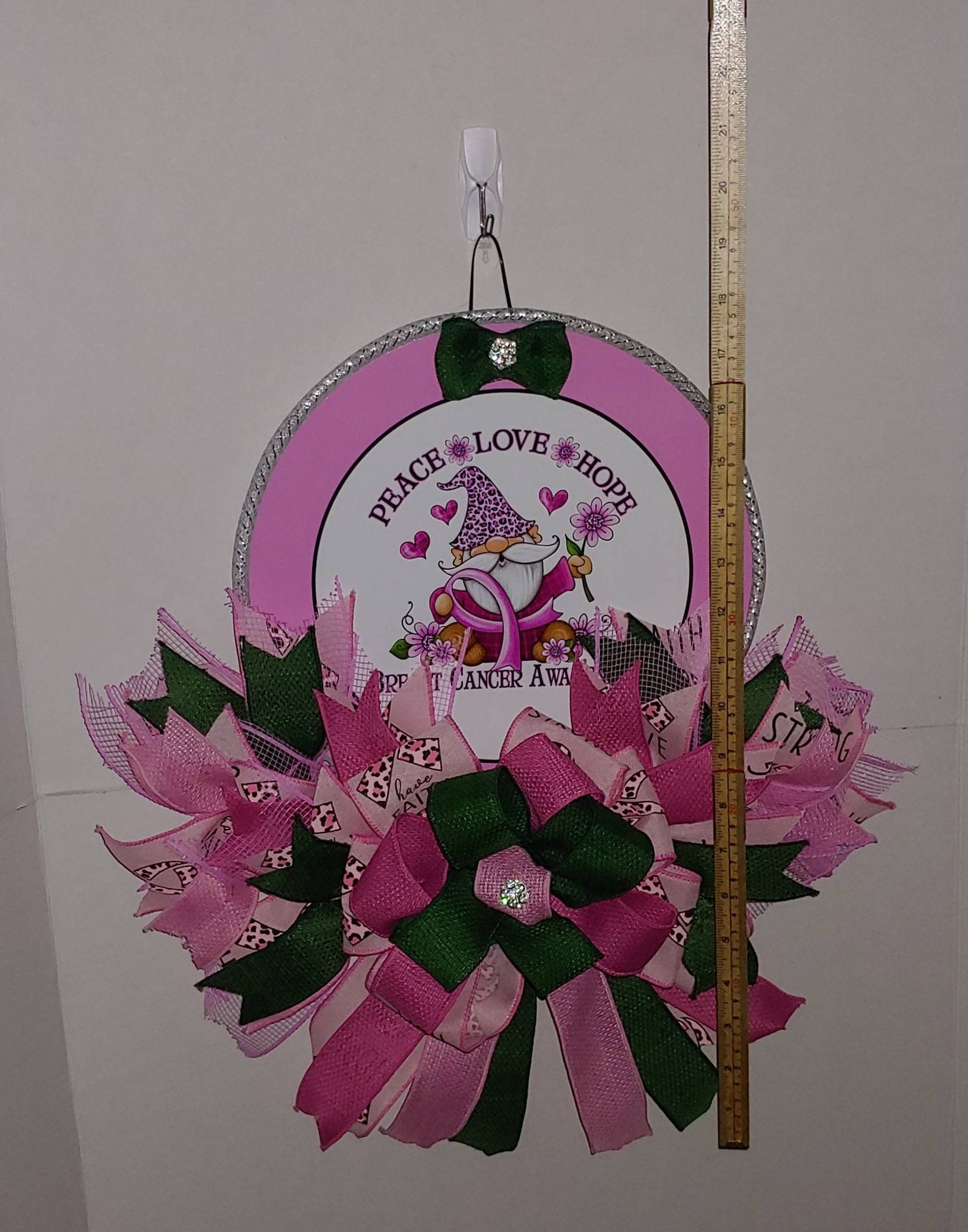 BREAST CANCER AWARENESS Rail Wreath With Ribbons Pink Ribbon - Etsy