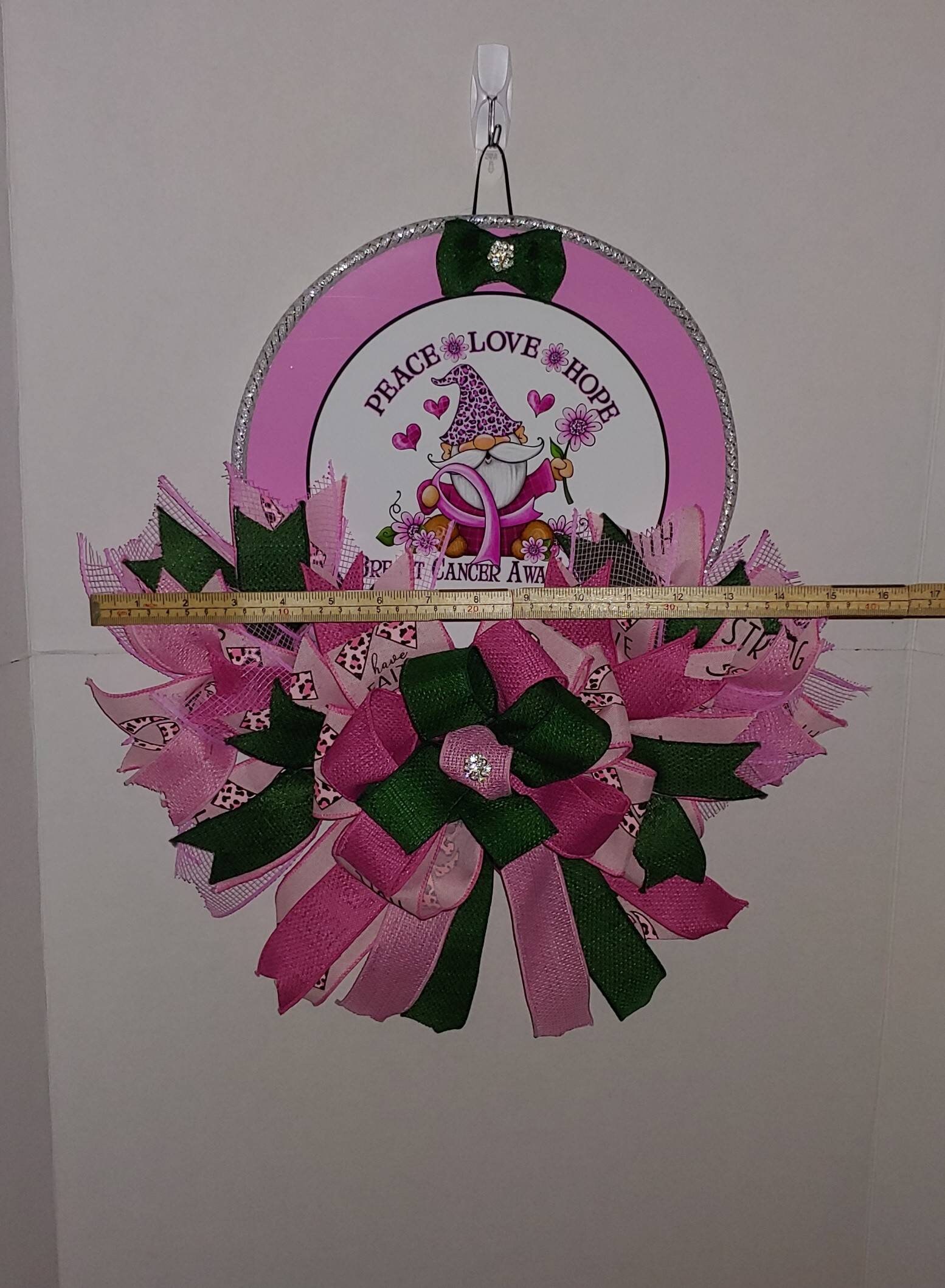 BREAST CANCER AWARENESS Rail Wreath With Ribbons Pink Ribbon - Etsy