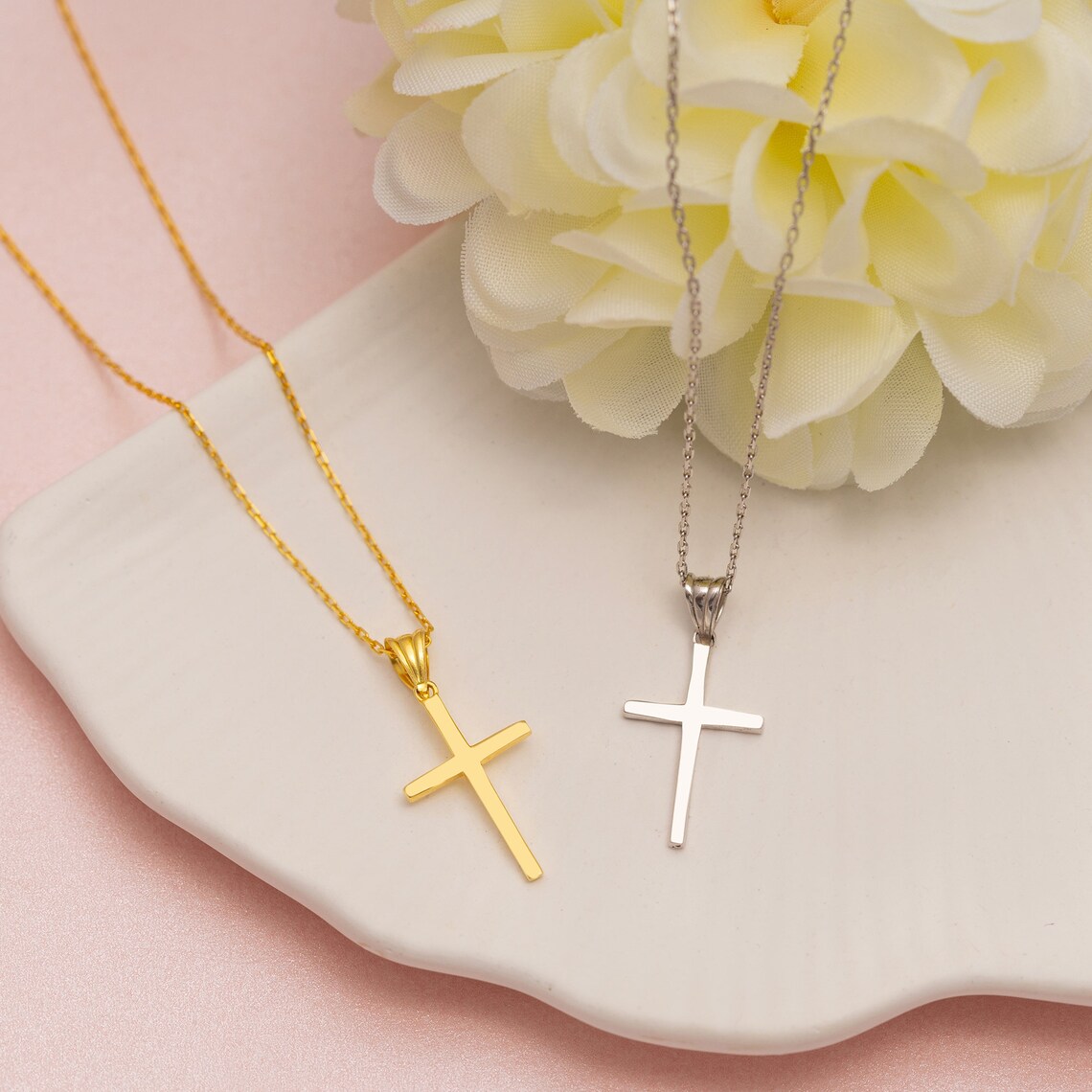 Cross Necklaces for Communion, Religious Jewelry, Cute Gold Silver ...