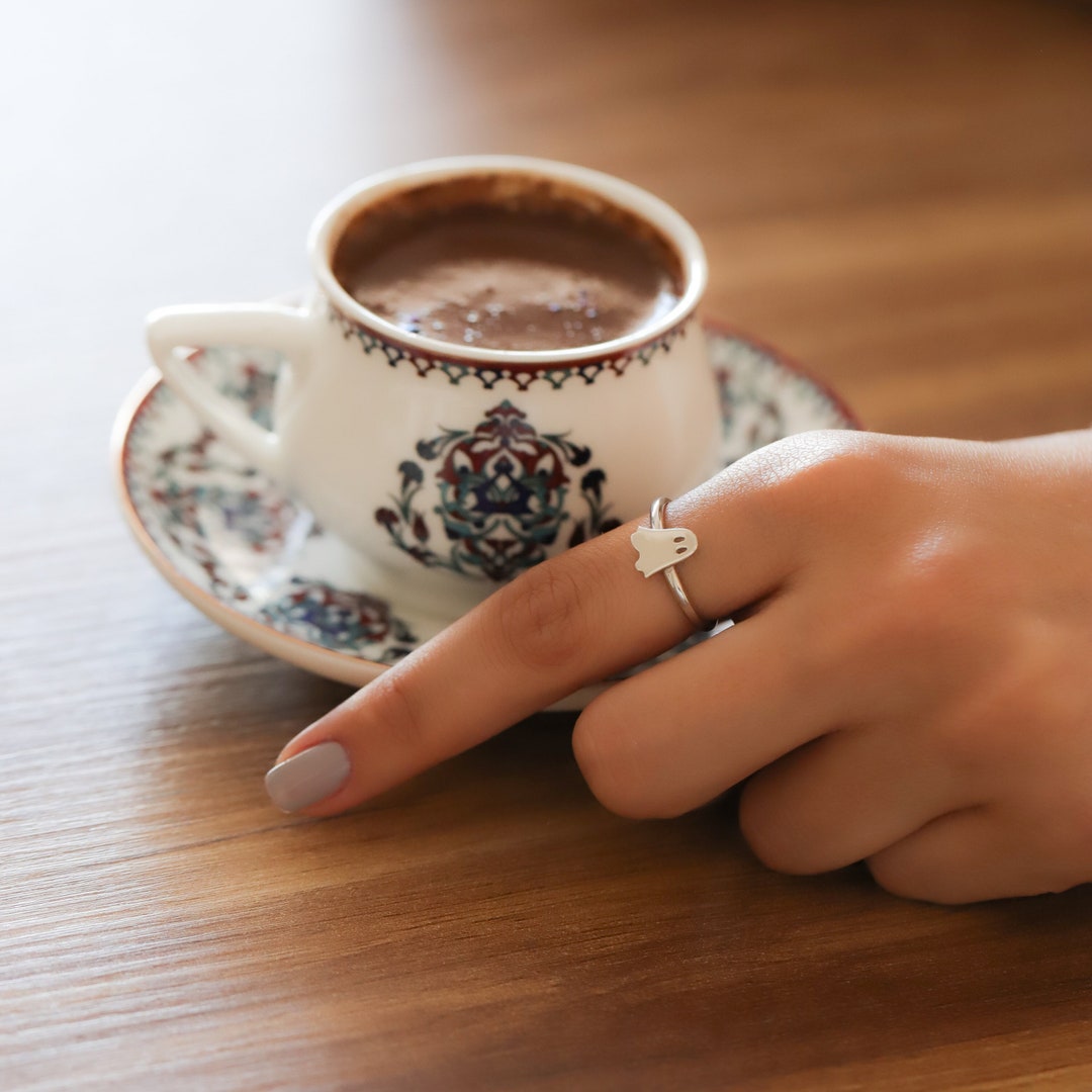 Silver Adjustable Ghost Rings, Cute Minimalist Spooky Ghost Jewelry ...