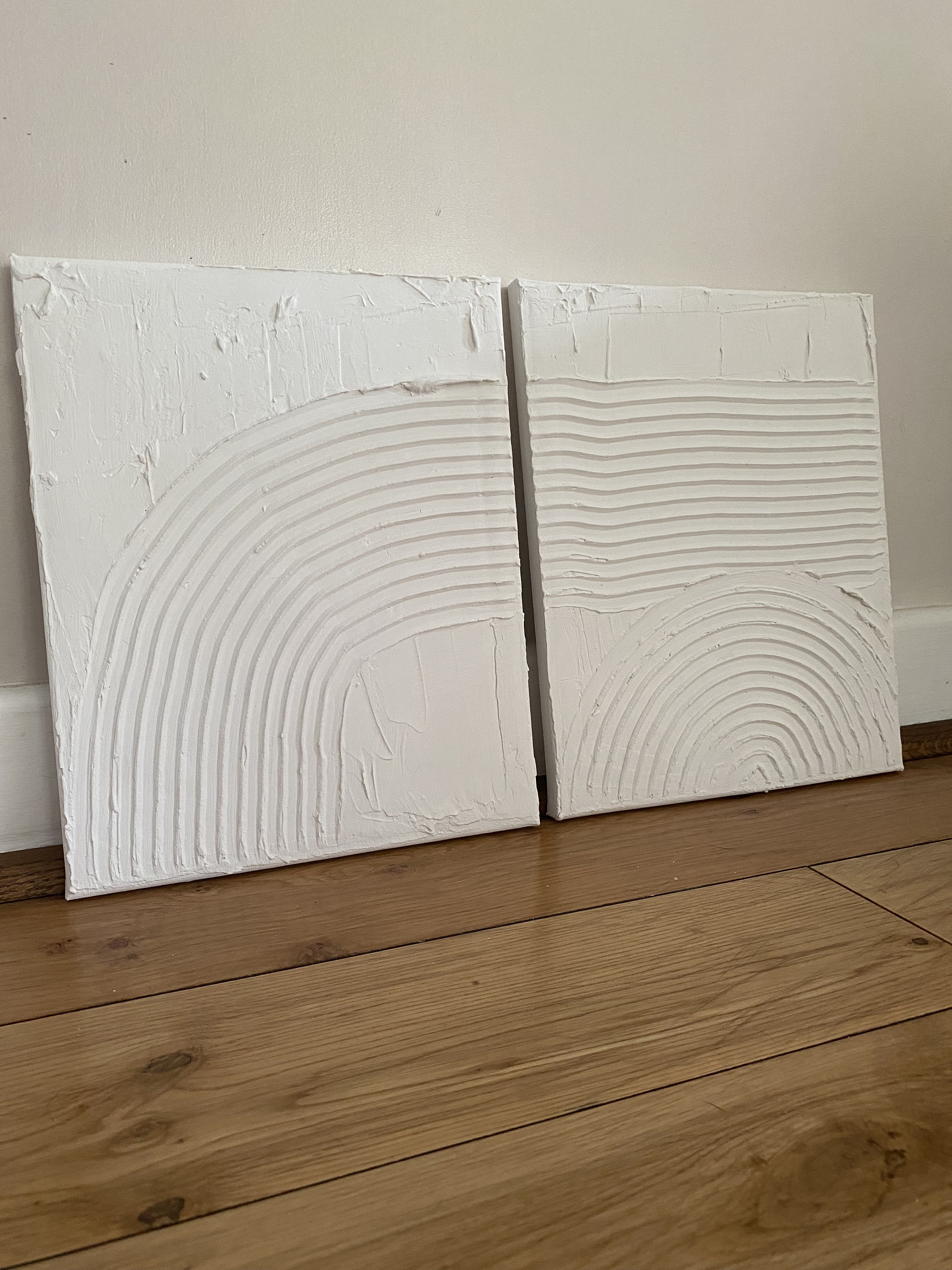 ARCH Minimalist Texture Art Duo Two Canvases 30 X 24 Each - Etsy