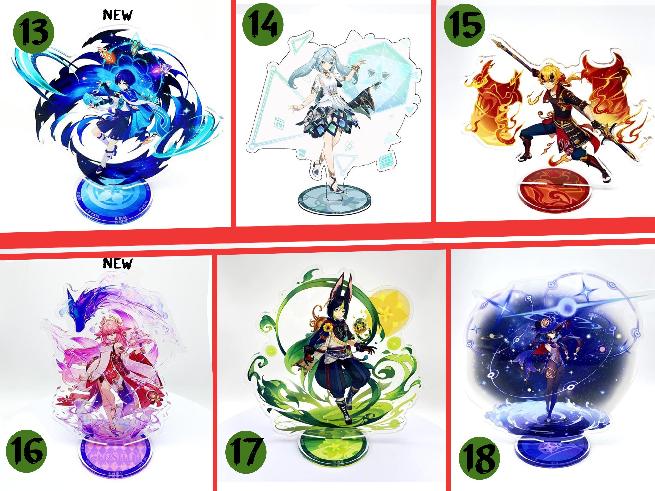 GENSHIN IMPACT STANDEE, Acrylic Figure All Characters Unofficial Gacha ...