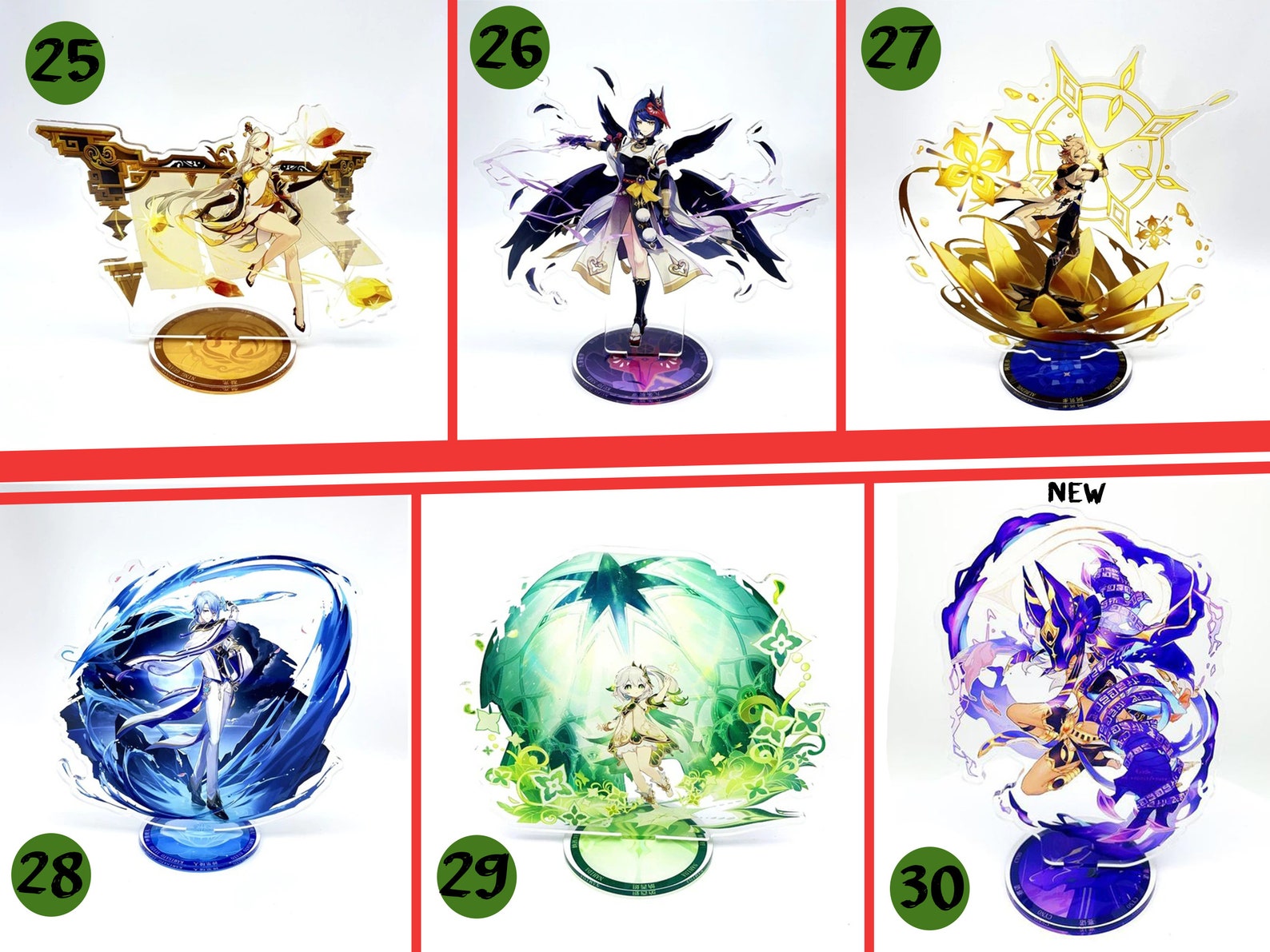 GENSHIN IMPACT STANDEE, Acrylic Figure All Characters Unofficial Gacha ...