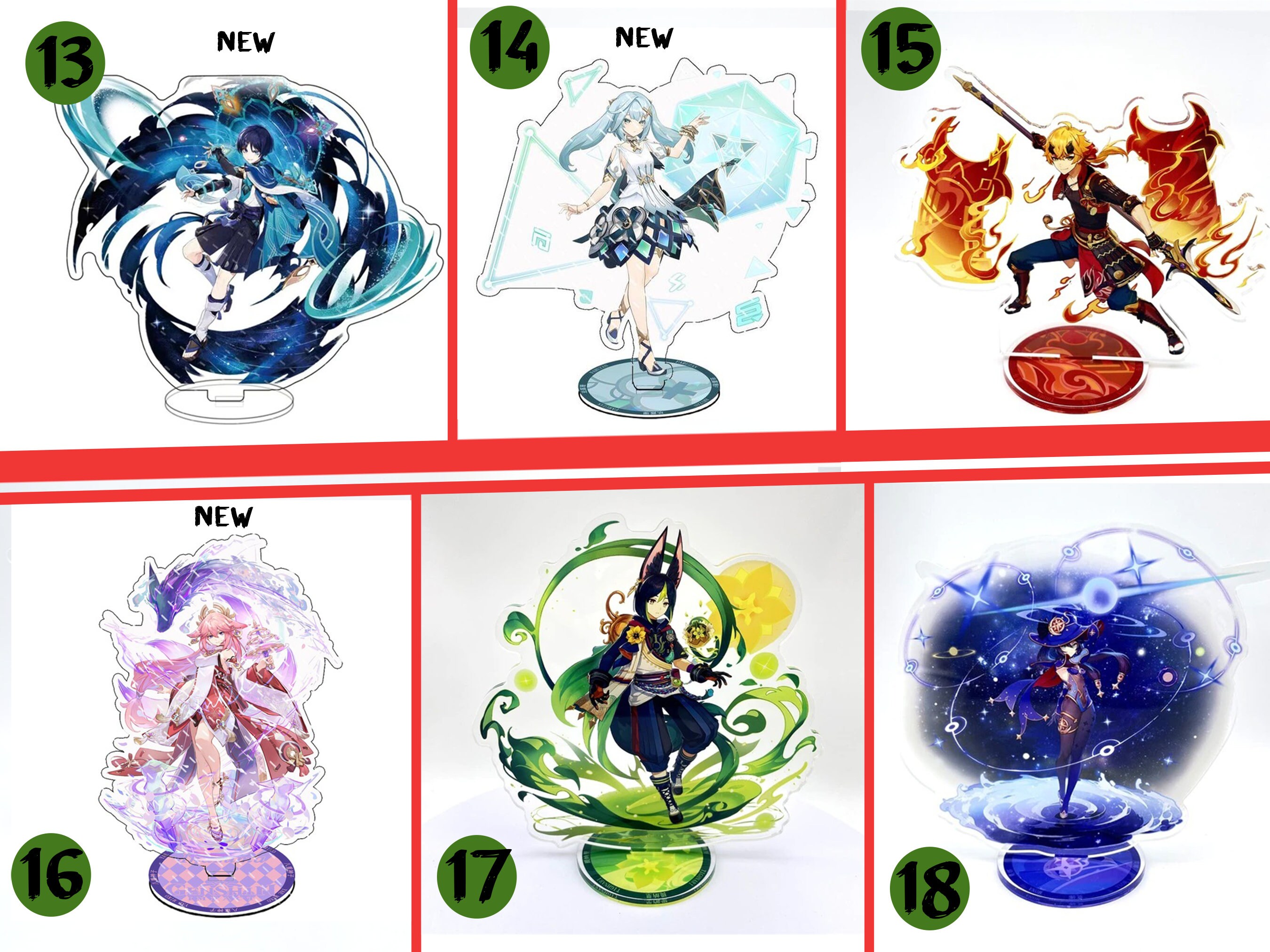 GENSHIN IMPACT STANDEE Acrylic Figure All Characters - Etsy Canada