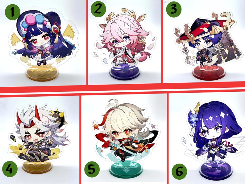 GENSHIN IMPACT STANDEE, Acrylic Figure All Characters Unofficial Gacha Art Standee Yelan Yae ...