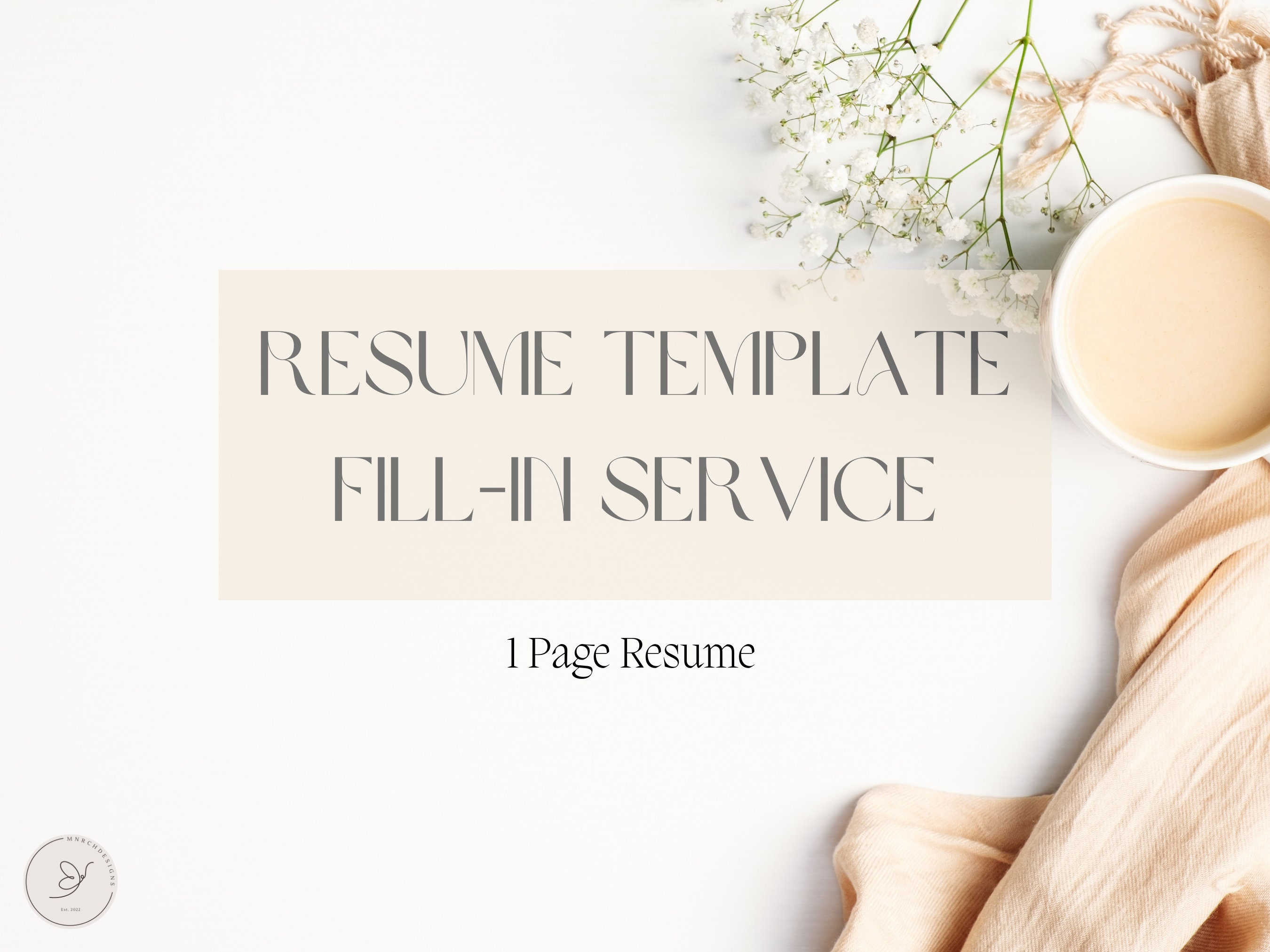 1 Page Resume Template Fill-in Service Free Template - Etsy