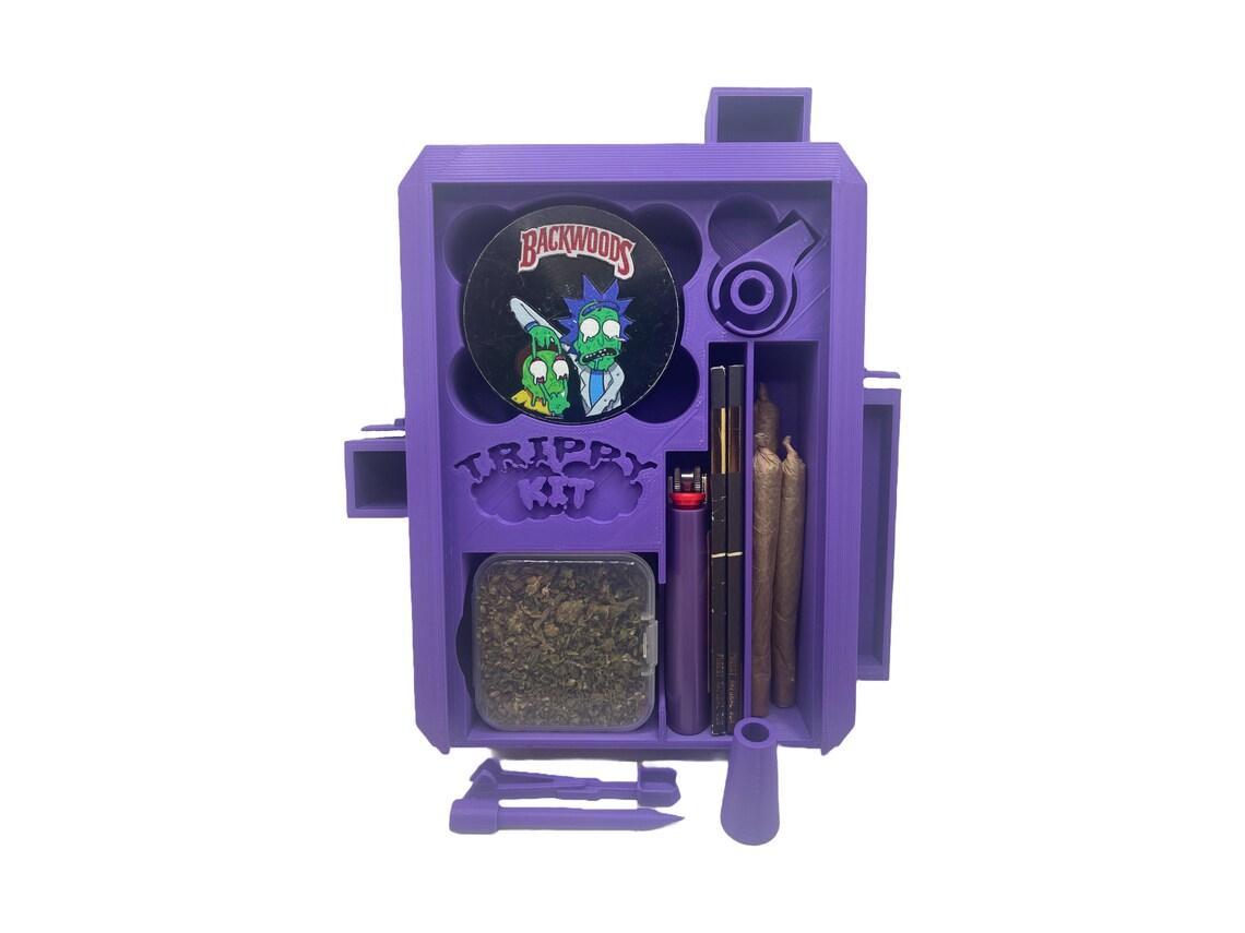 TRIPPY KIT Sidekick Weed Kit Stash Box Rolling Kit Ash Tray Cannabis ...
