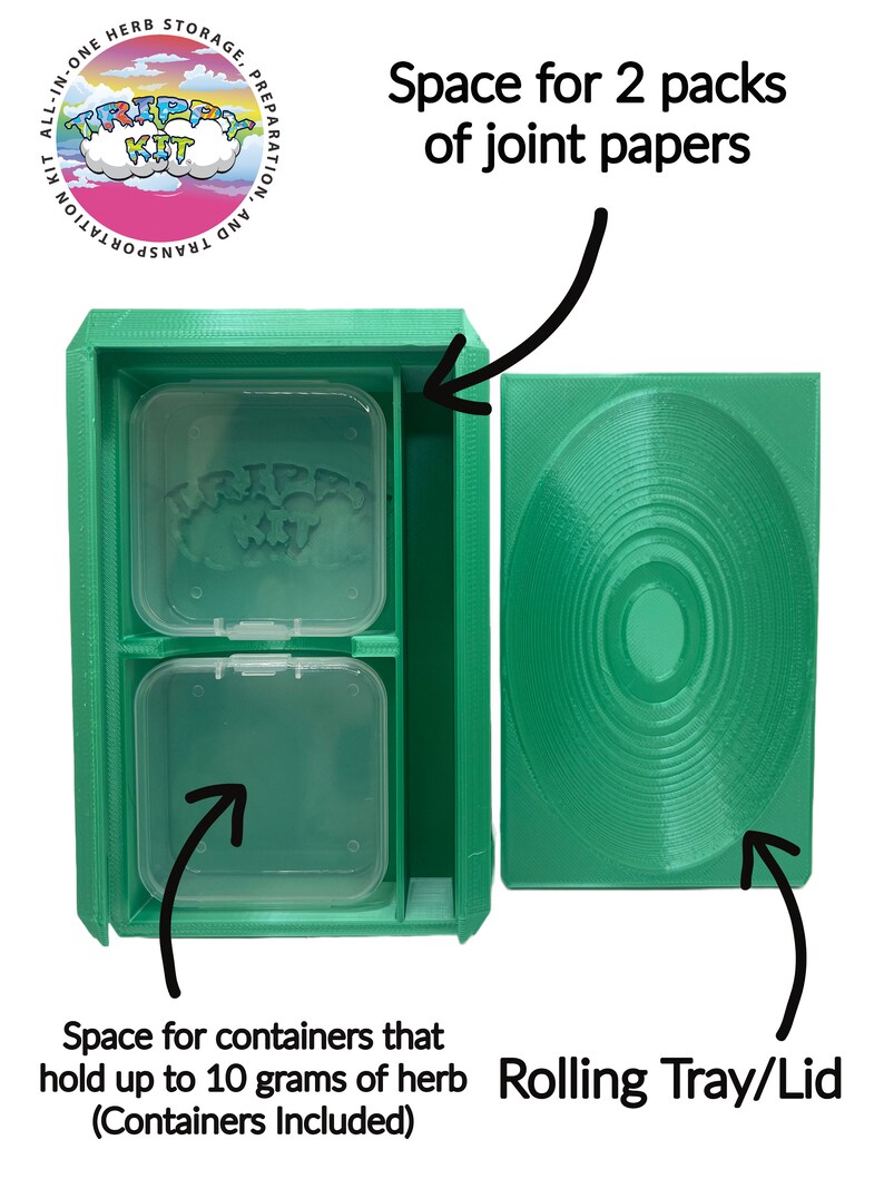 TRIPPY KIT Mini Weed Kit Stash Box Rolling Kit Cannabis - Etsy