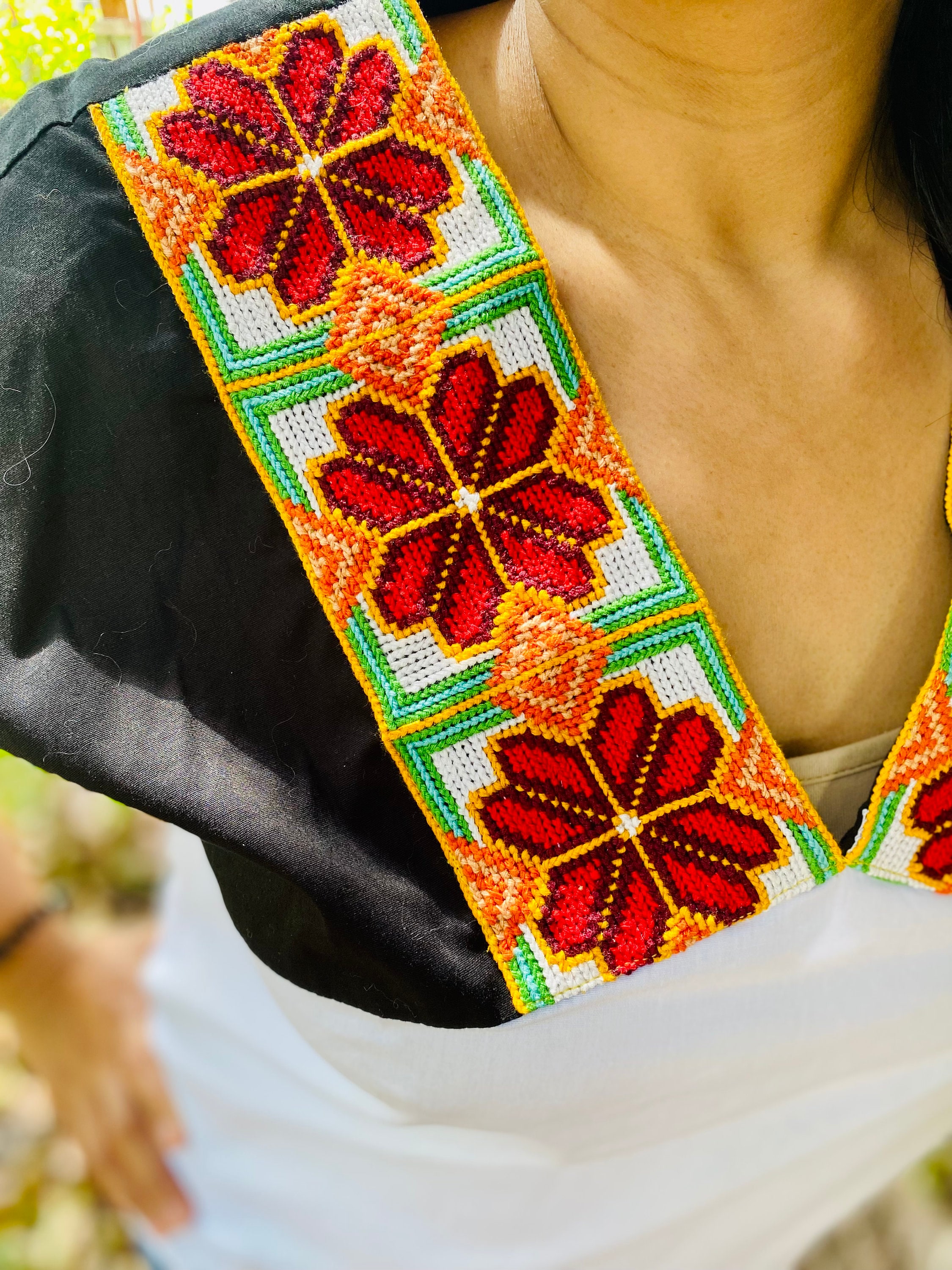 Tabasco Huipil, Floral Hand Embroidery, Mexican Blouse, Cross Stitch ...