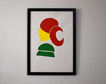 Abstract Layered Shapes A4 Screen Print - Etsy