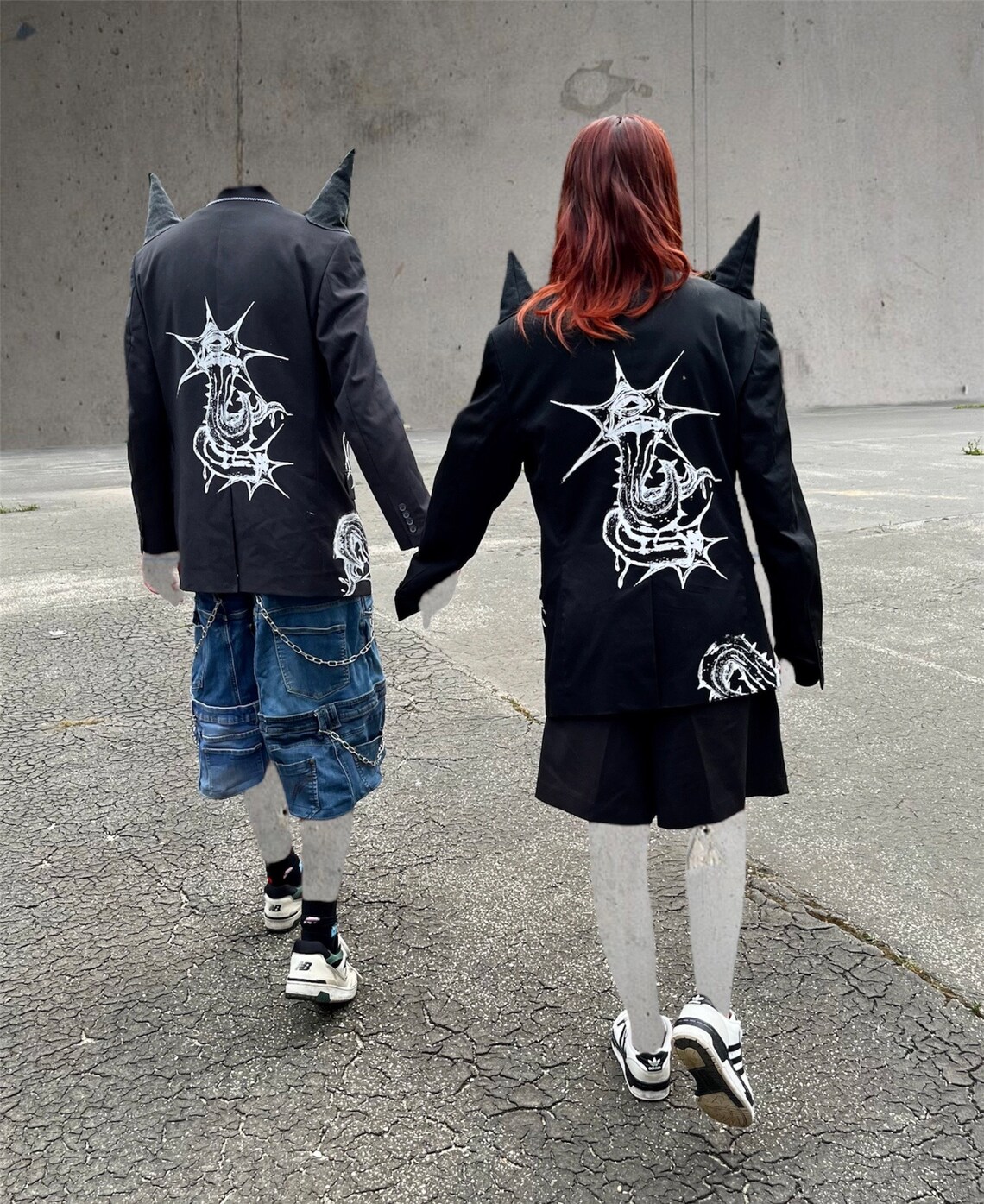 Punky Blazer With Spikes and Creepy Art Print - Etsy