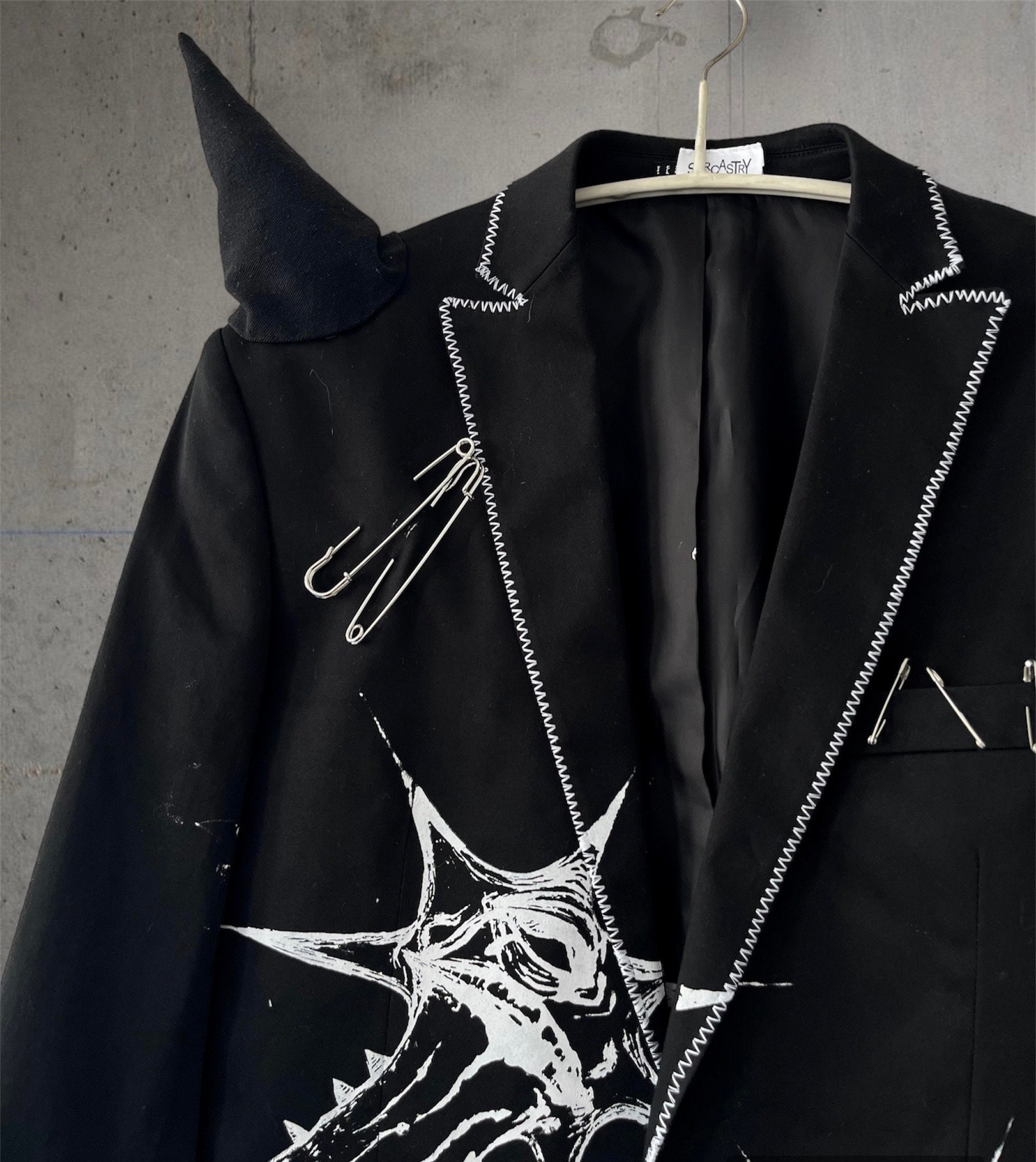 Punky Blazer With Spikes and Creepy Art Print - Etsy