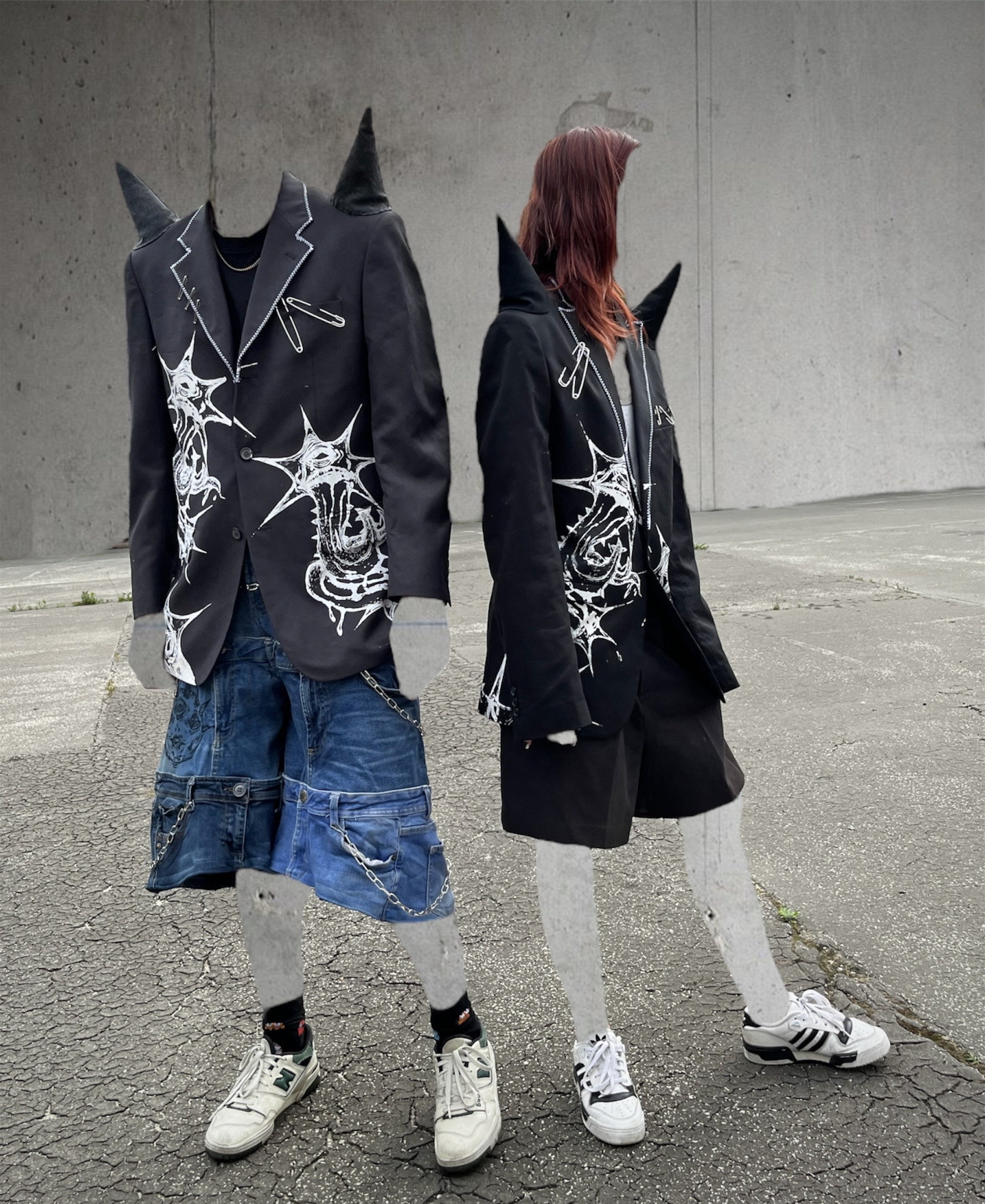 Punky Blazer With Spikes and Creepy Art Print - Etsy