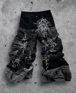 Unisex Y2K Spider Print Graphic Loose Jorts Jorts, Summer Jorts, Trendy ...