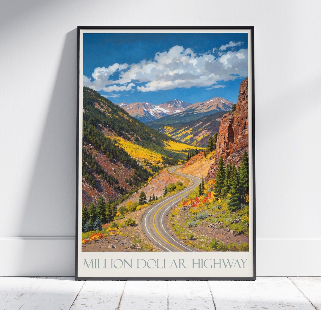 Million Dollar Highway Travel Print ~ Colorado Travel Poster | Painted ...