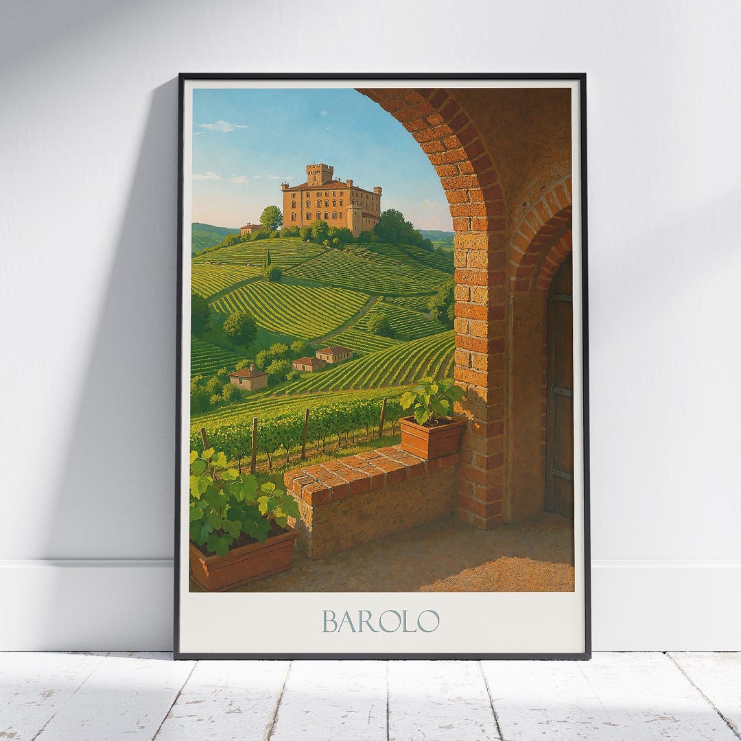 Barolo Italy Travel Poster: Piedmont Vineyard Art Print - Etsy