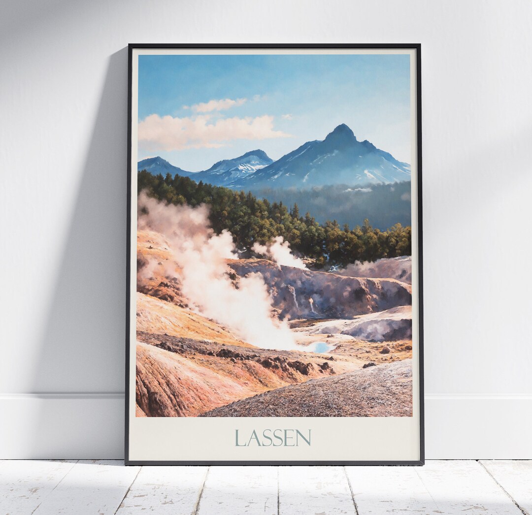 Lassen Volcanic National Park Travel Print Kalifornien Reise Poster ...