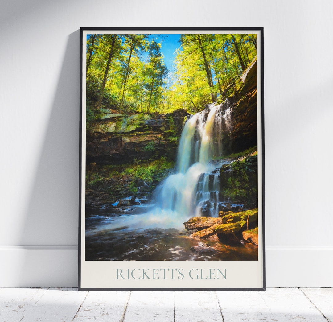 Ricketts Glen State Park Travel Print Pennsylvania Travel Poster Wall ...