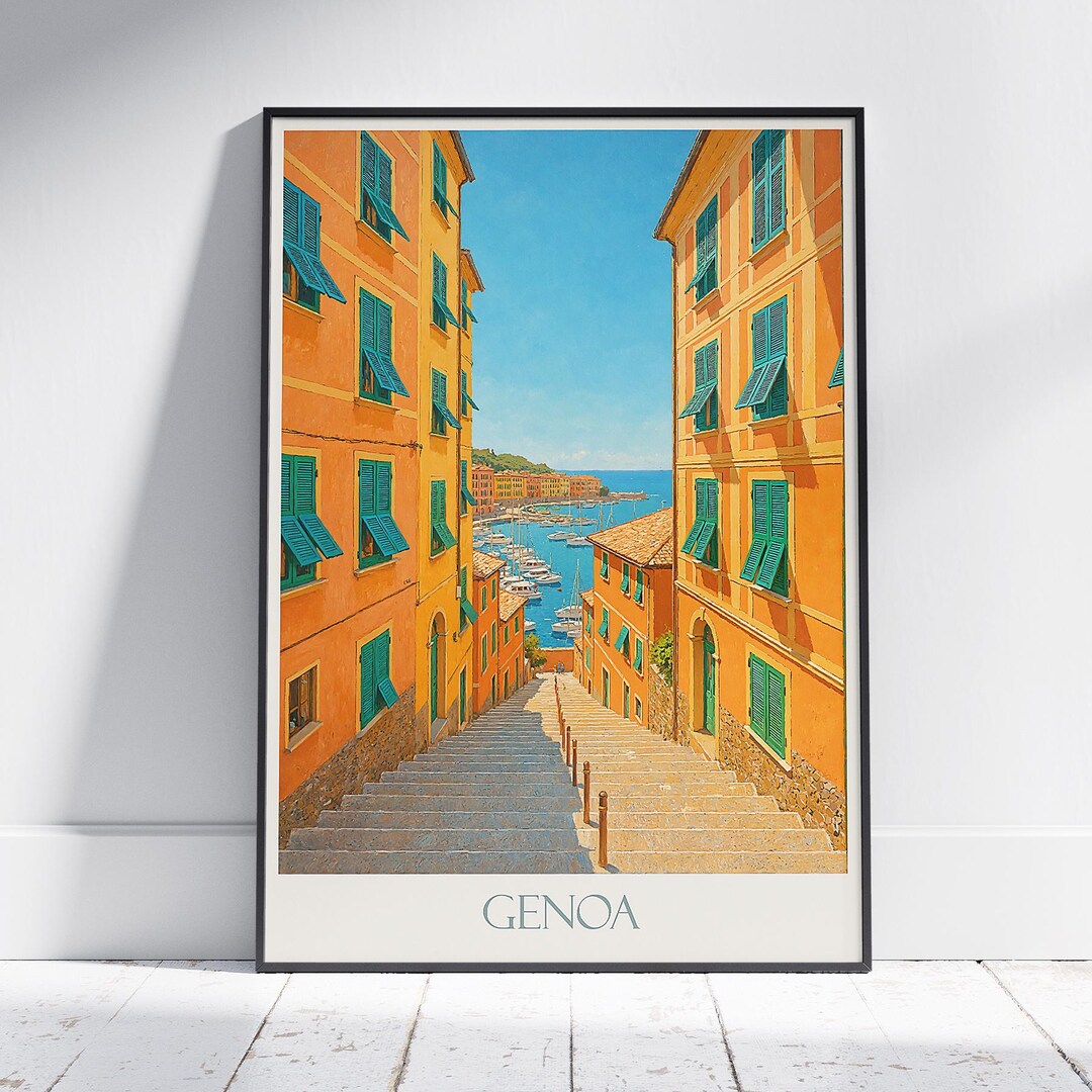 Genoa Travel Print ~ Italy Travel Poster | Painted Wall Art & Home ...