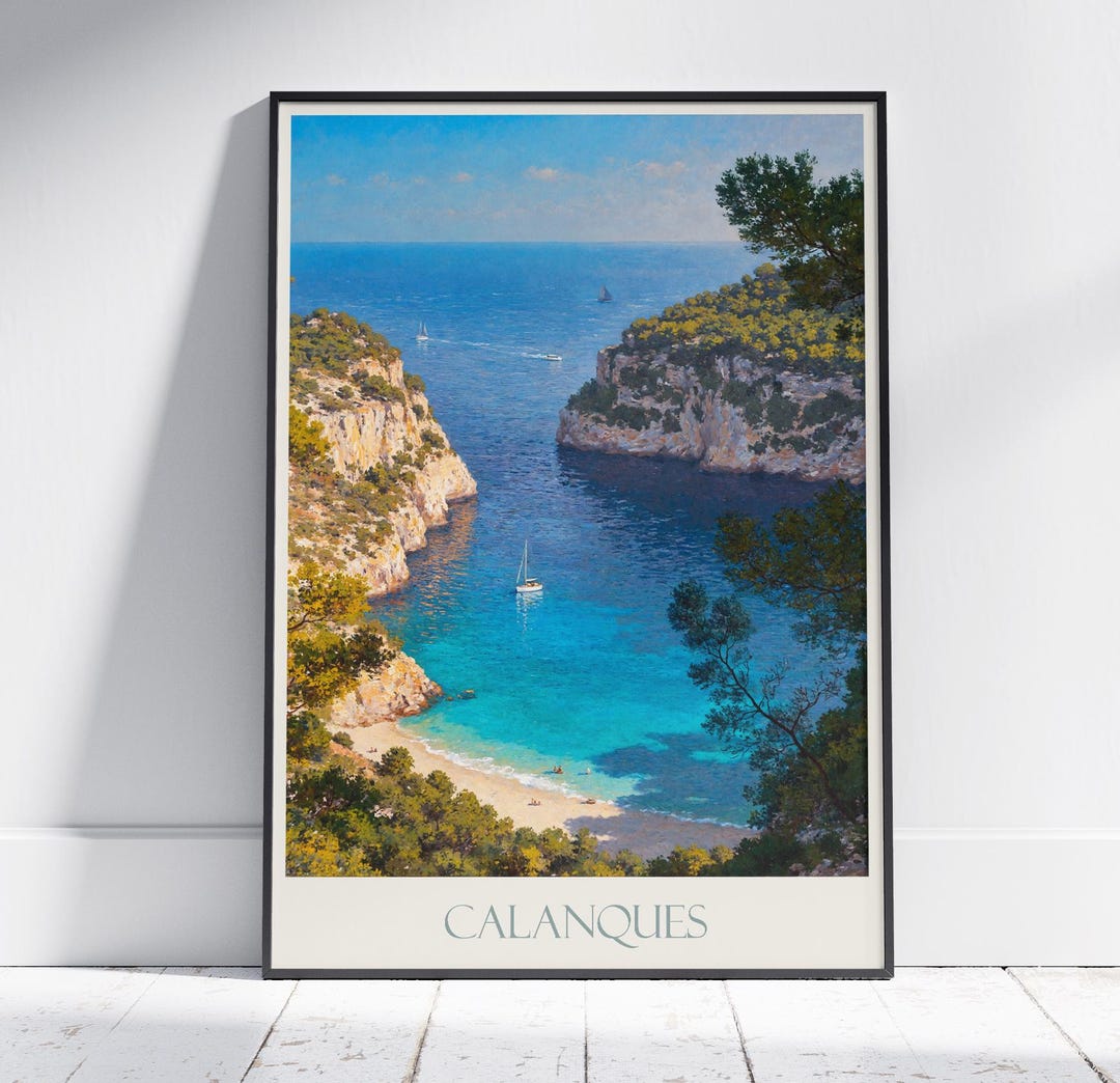 Calanques Travel Print ~ France Travel Poster | Painted Wall Art & Home ...