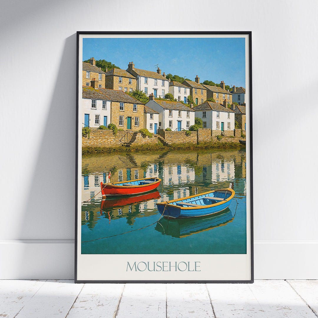 Mousehole Cornwall Art Print: Vintage Coastal Fishing Village Travel ...