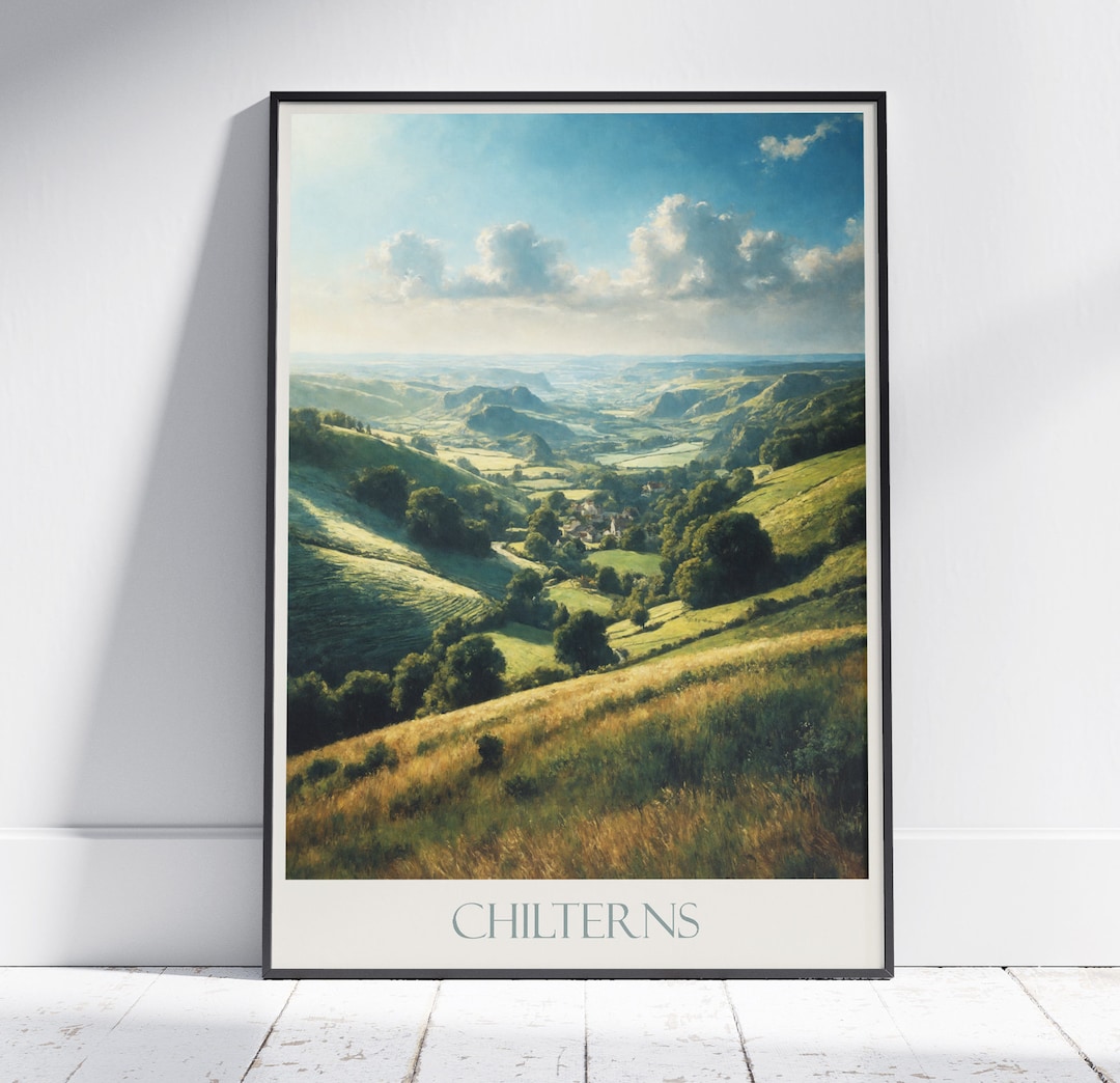 Chilterns Travel Print Travel Poster Painted Wall Art Print & Home ...