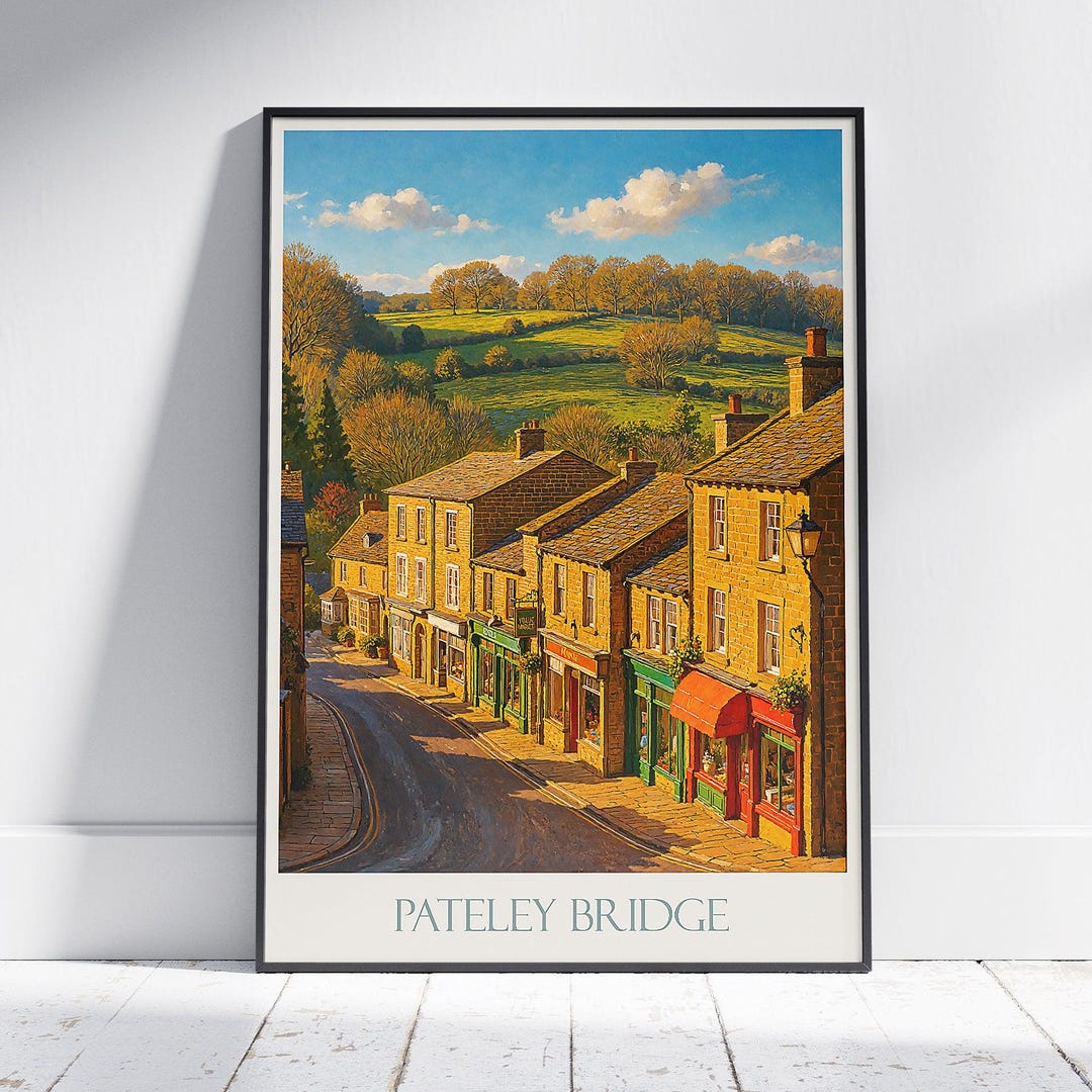 Pateley Bridge Travel Poster: Yorkshire Dales Art Print - Etsy