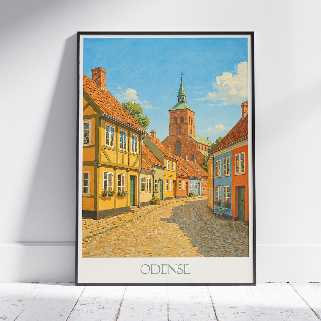 Odense Denmark Travel Poster: St. Canute's Cathedral Art Print - Etsy