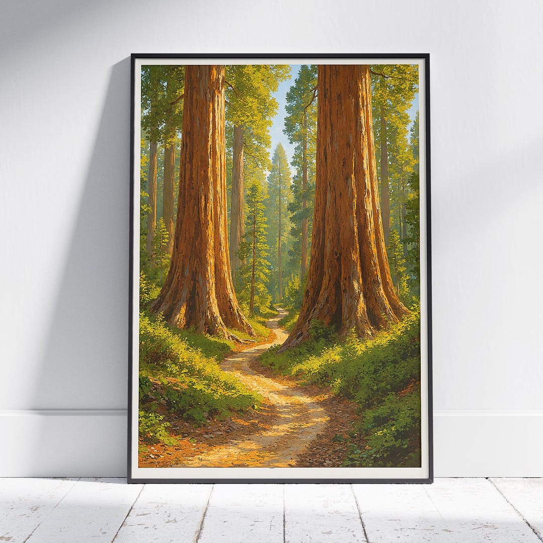 Sequoia National Park Travel Poster | Giant Sequoias Wall Art Print ...