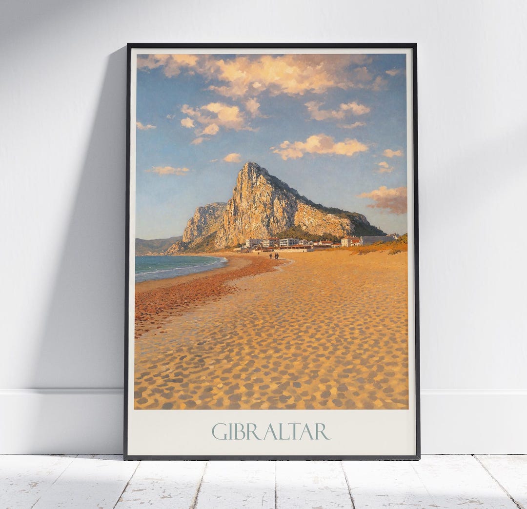 Gibraltar Travel Poster: Painted Rock of Gibraltar Art Print - Etsy