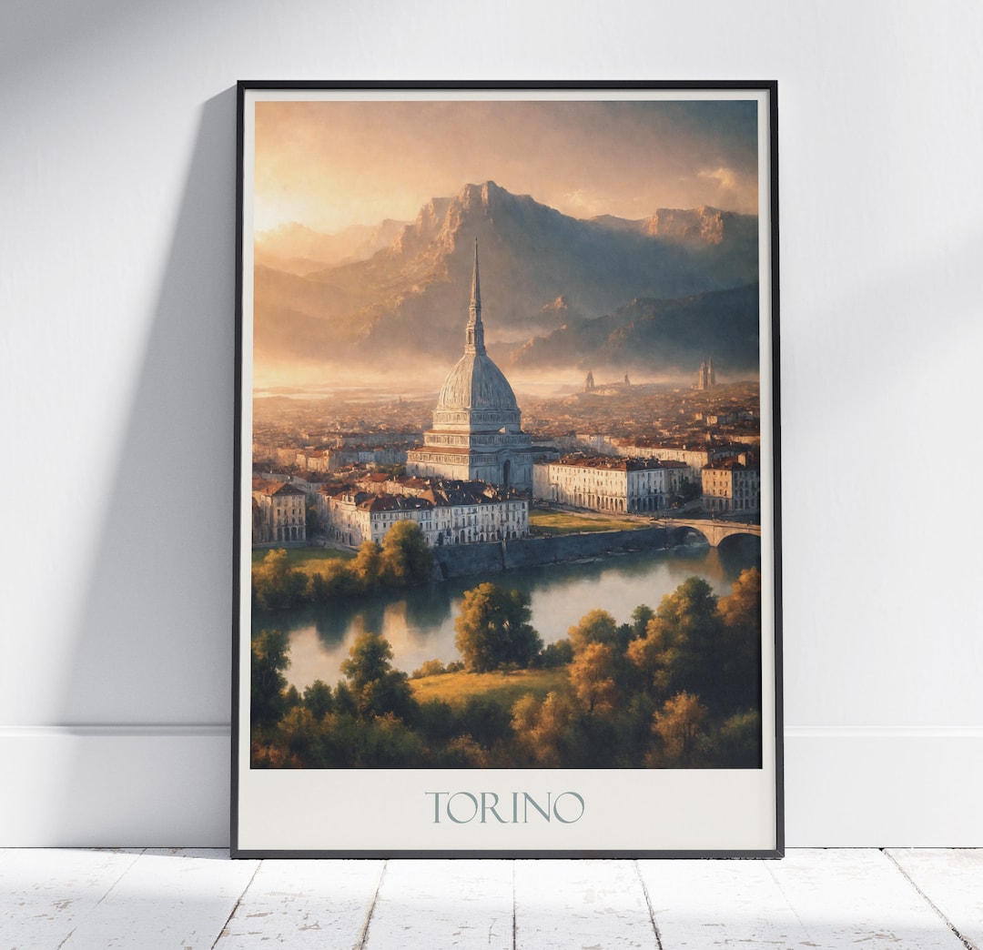 Turin Travel Print Italy Travel Poster Painted Wall Art & Home Decor ...