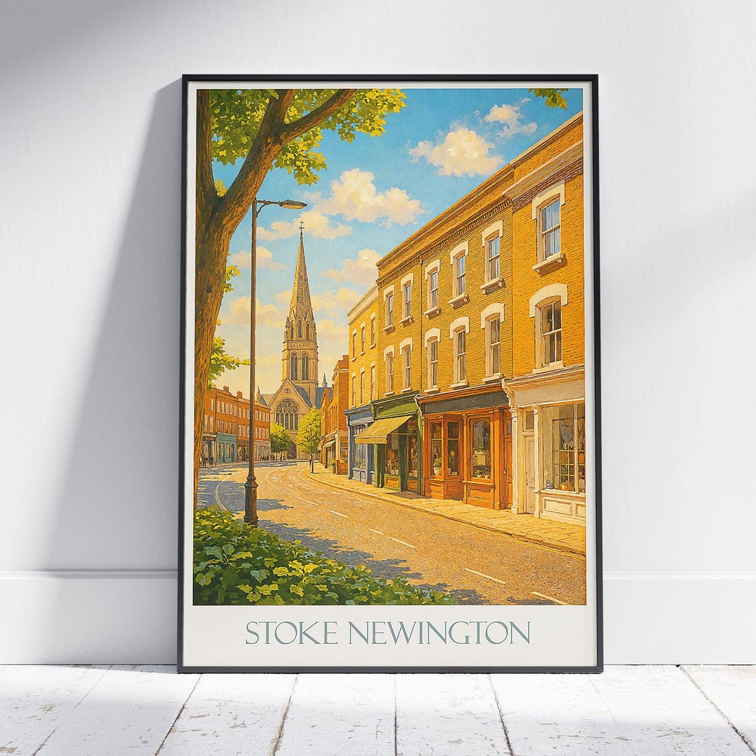 Stoke Newington London Travel Poster: British Street View Art Print - Etsy