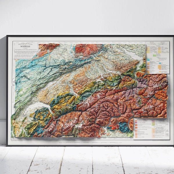 Switzerland Poster Map - Etsy