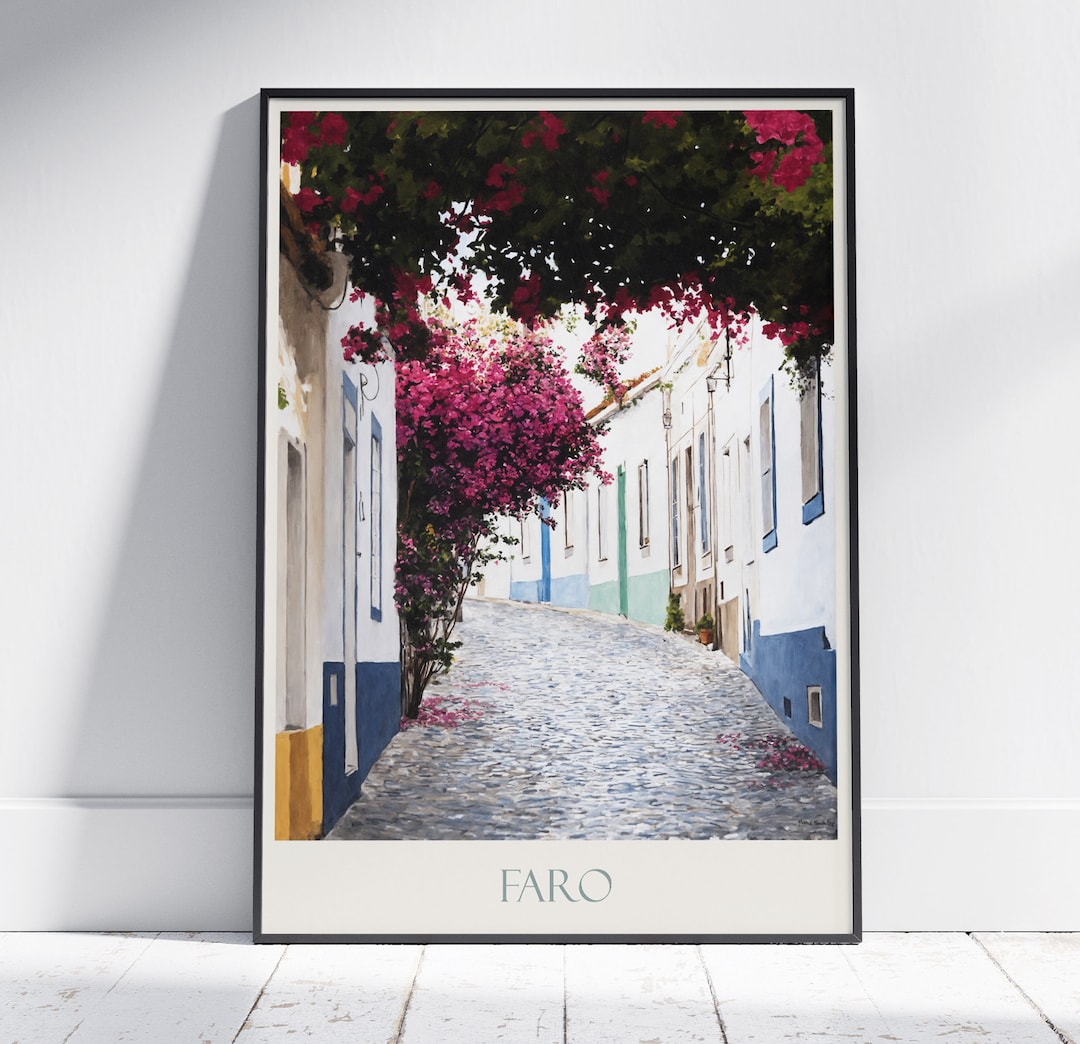 Faro Travel Print Portugal Travel Poster Painted Wall Art & Home Decor ...