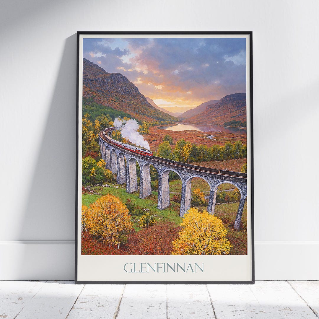 Glenfinnan Viaduct Travel Print ~ Poster Scotland Travel Wall Art Home ...