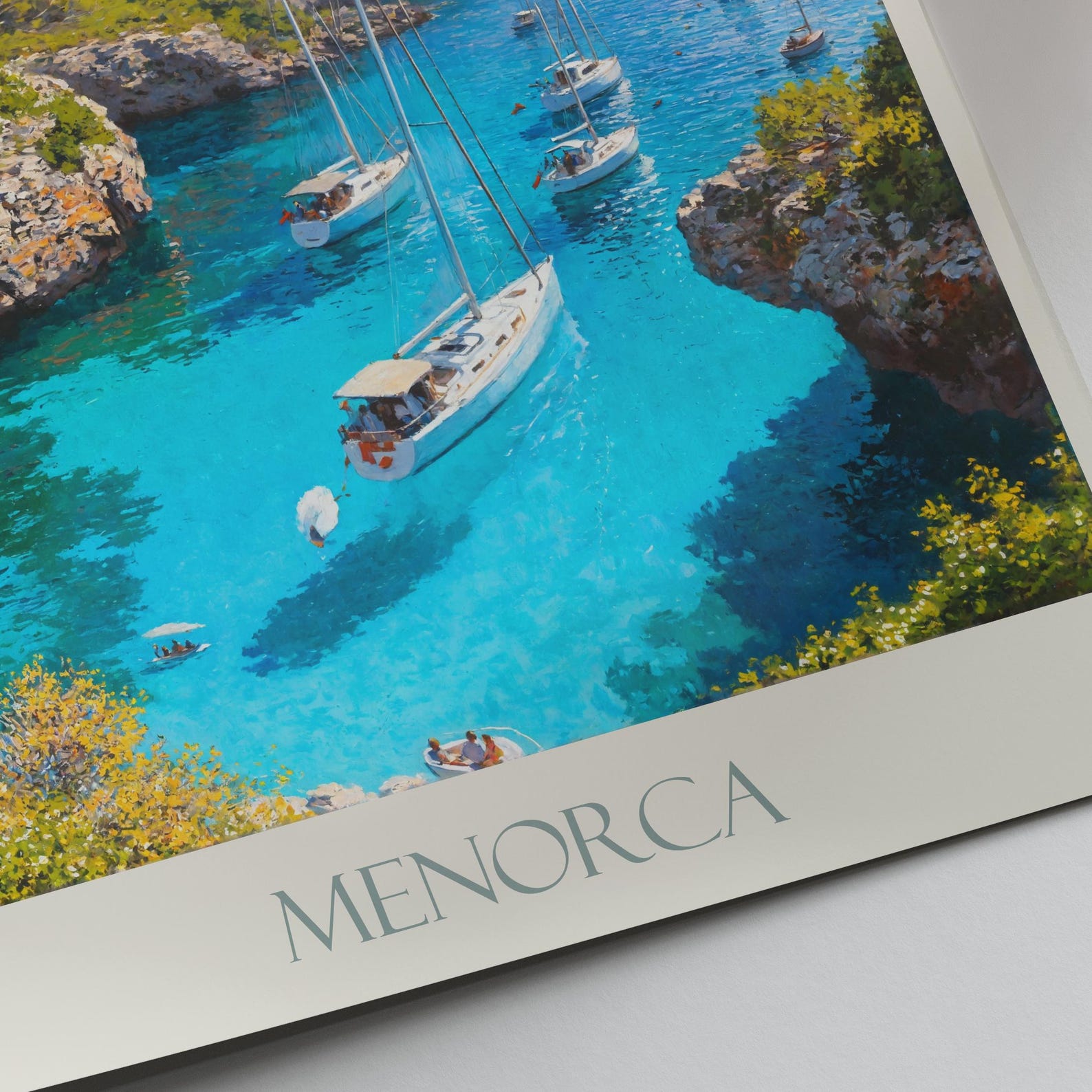 Menorca Travel Poster: Spain Coastal Art Print - Etsy