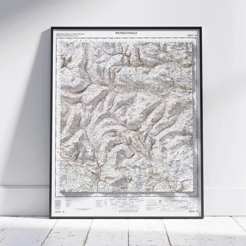 Maps of Yorkshire Dales - Etsy
