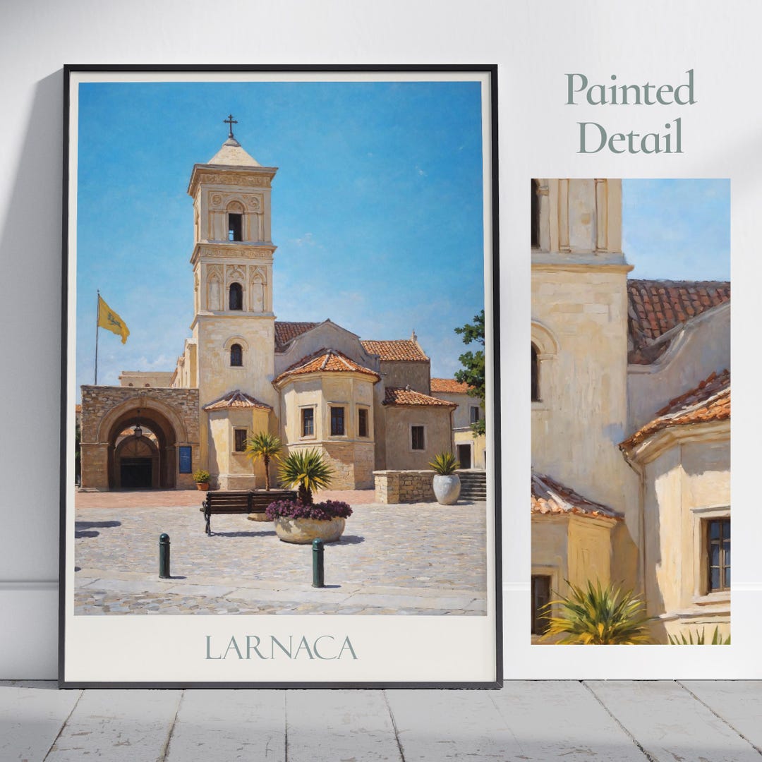 Larnaca Travel Print ~ Cyprus Travel Poster | Painted Wall Art & Home ...