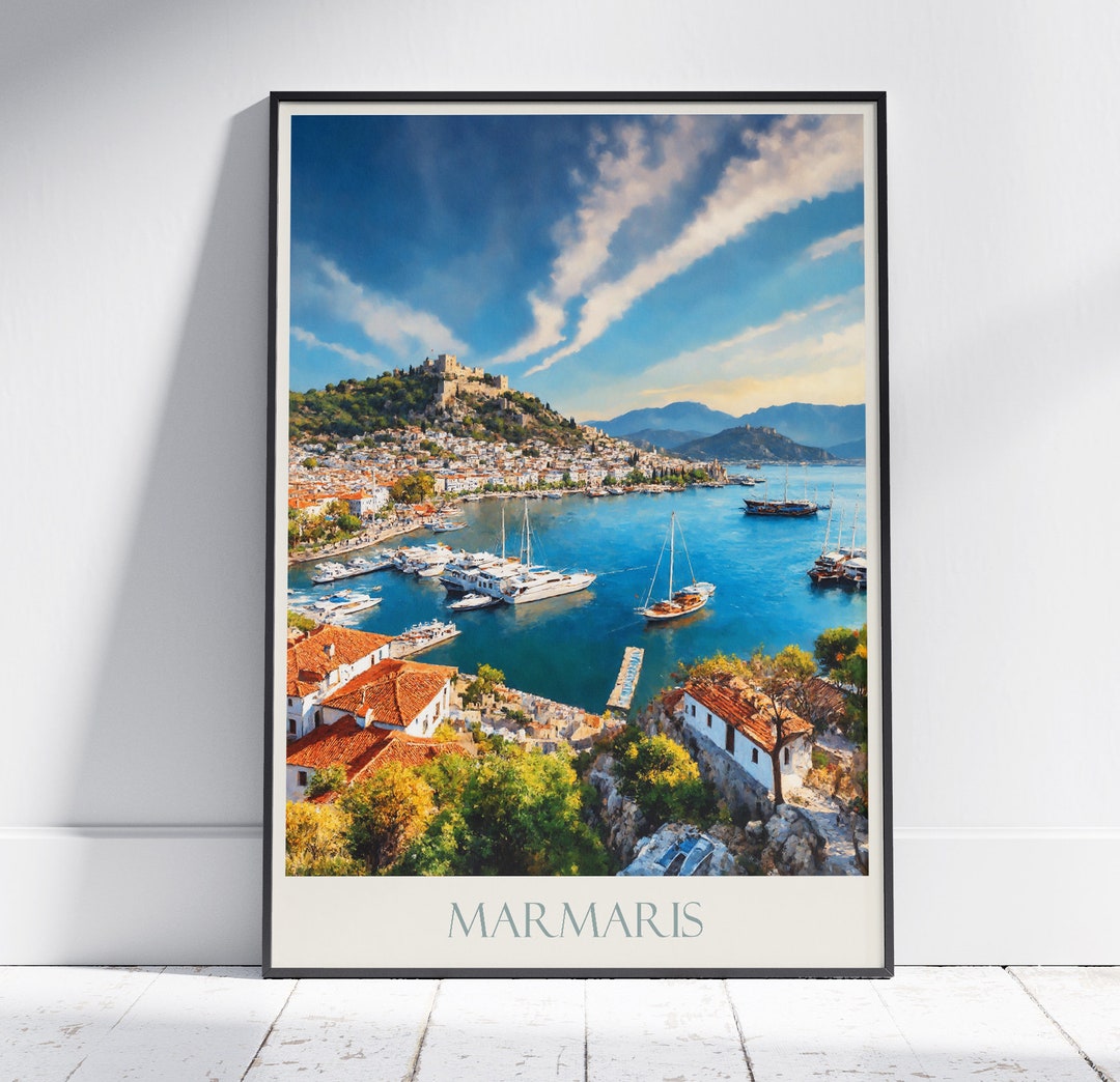 Marmaris Travel Print Turkiye Turkey Classic Travel Poster Wall Art ...