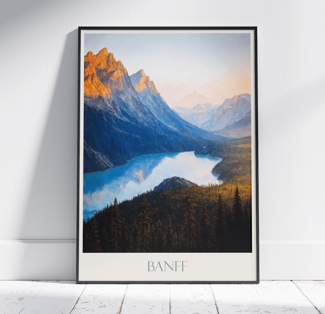 Banff Travel Print ~ Canada Travel Poster | Painted Wall Art Print ...