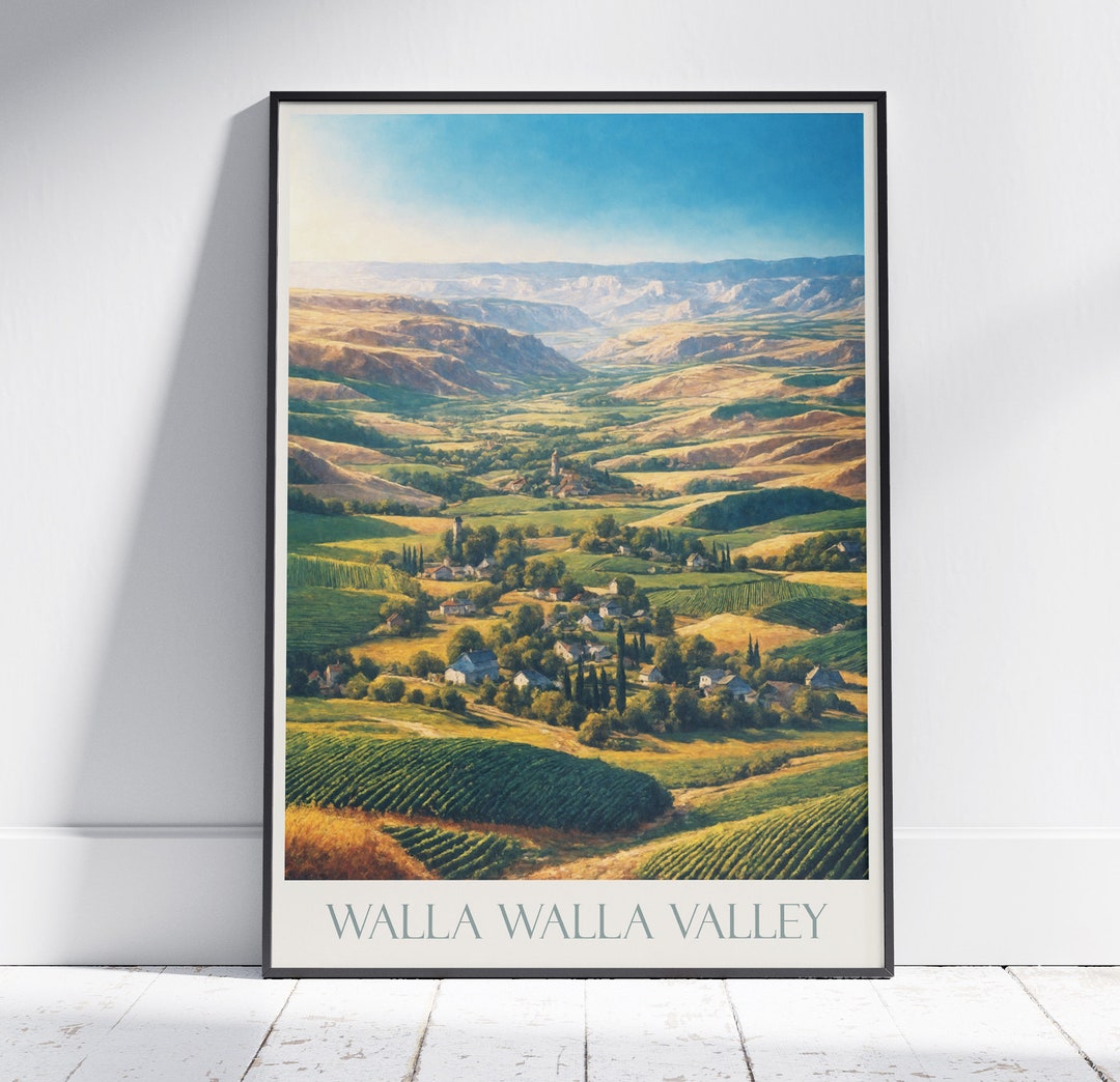 Walla Walla Valley Travel Print Washington Travel Poster Wall Art Home ...