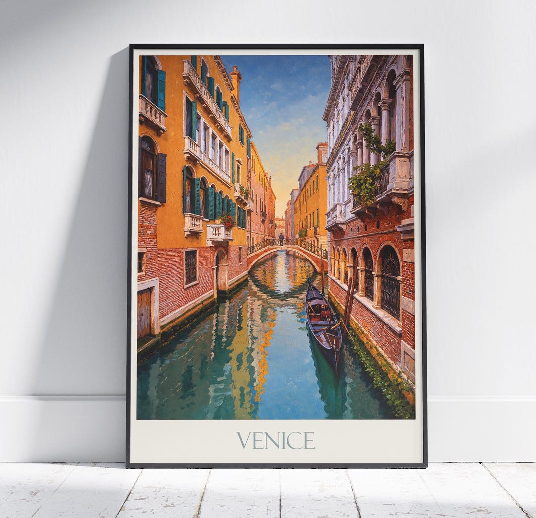 Venice Canal Print: Italy Travel Poster, Painted Wall Art - Etsy